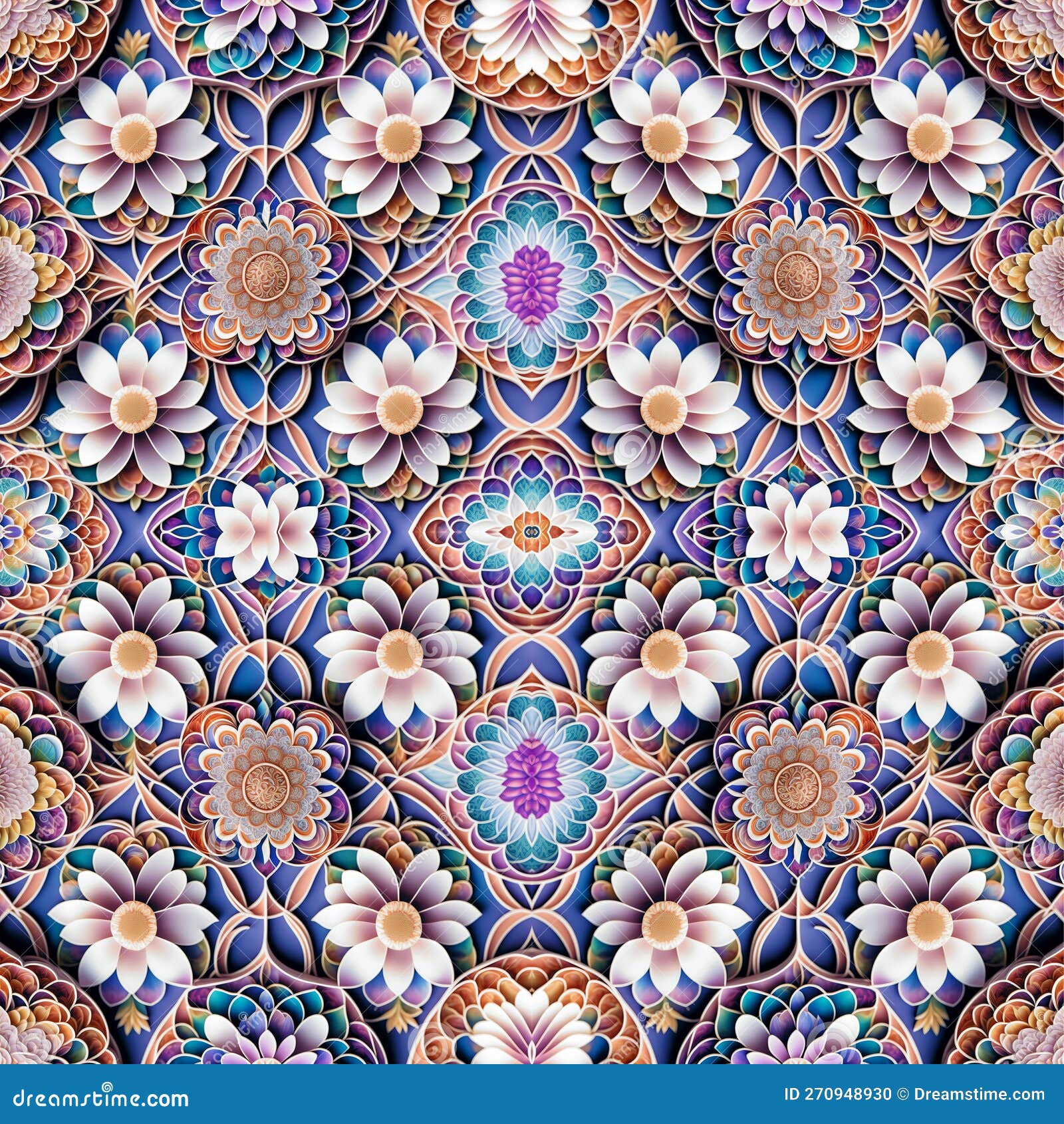 Rapport Seamless of Flowers with Relief for Pattern. Generative AI ...