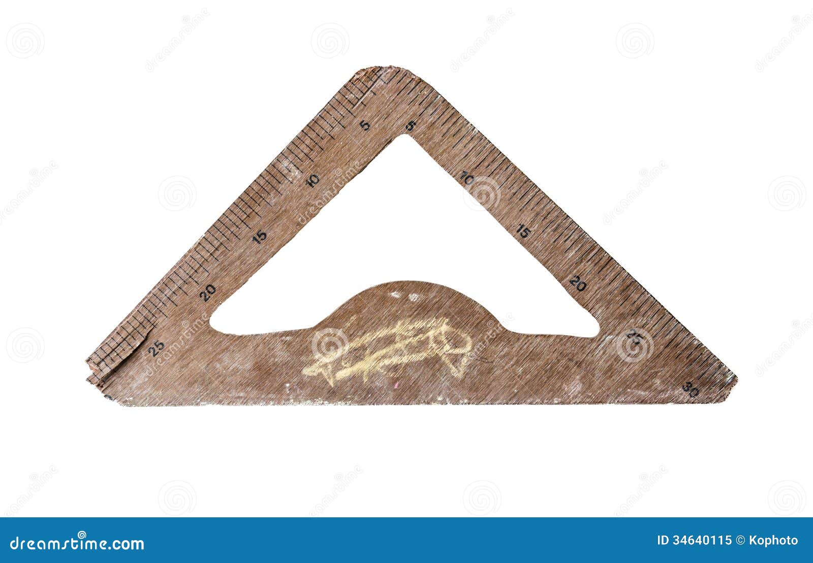 Rapporteur En Bois De Triangle De Brown Image stock - Image du encrassé ...