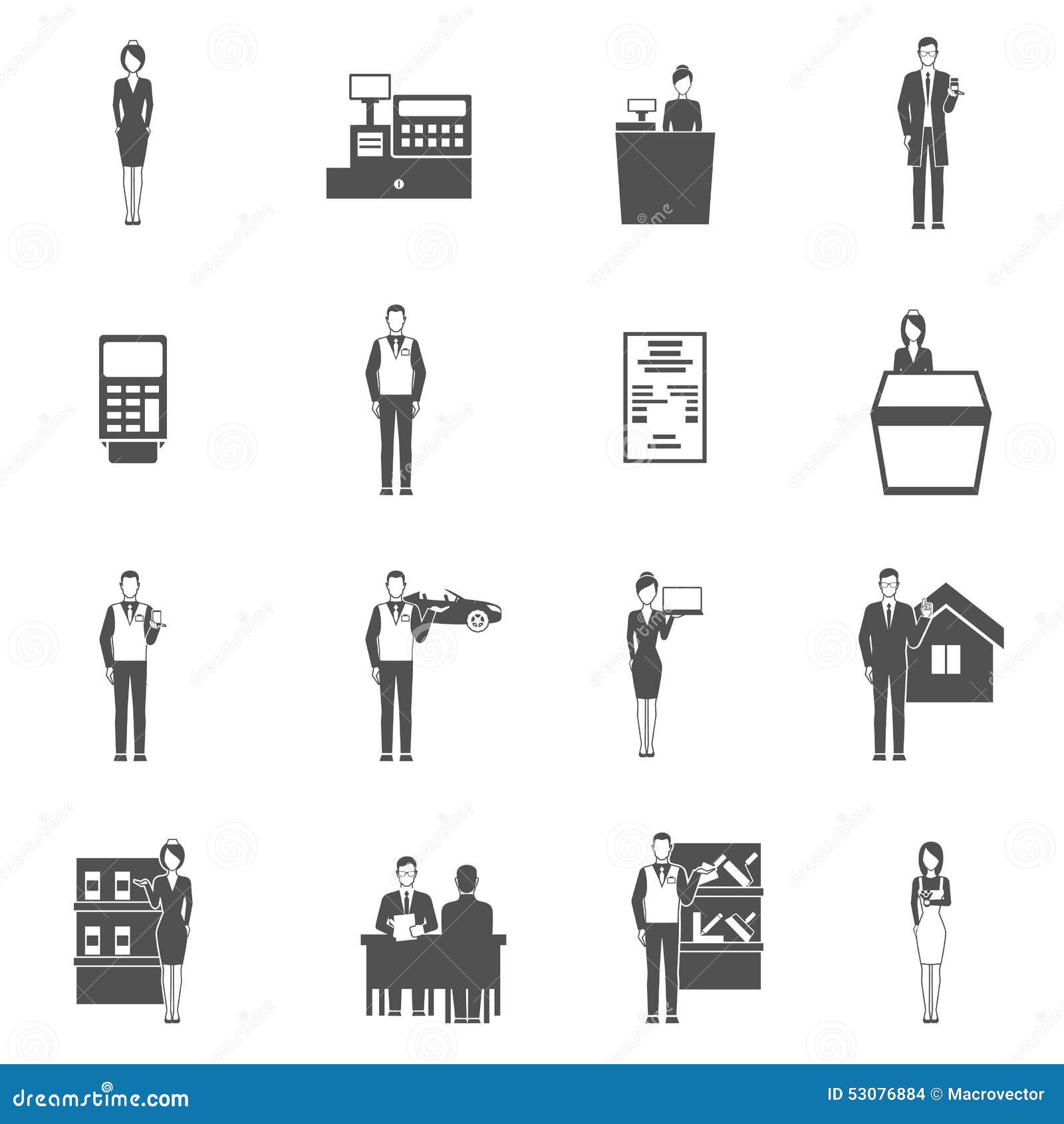 Rappresentante Icons Set illustrazione vettoriale. Illustrazione di ...