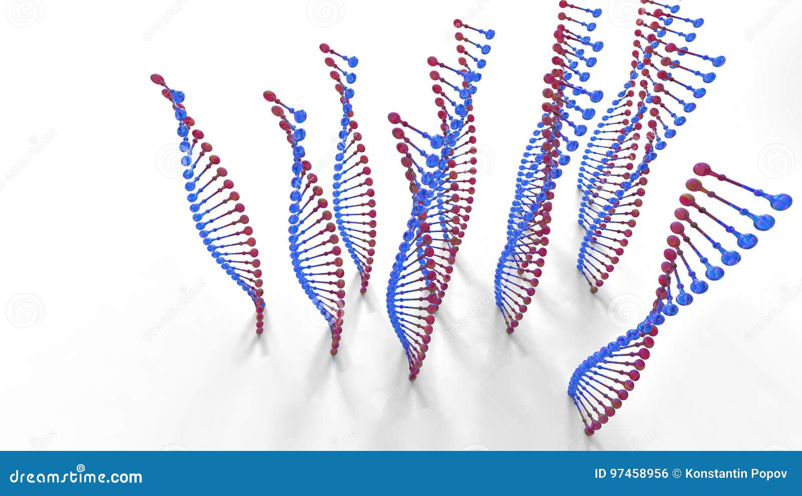 Rappresentazione 3d Modello Della Molecola Del DNA Illustrazione di ...