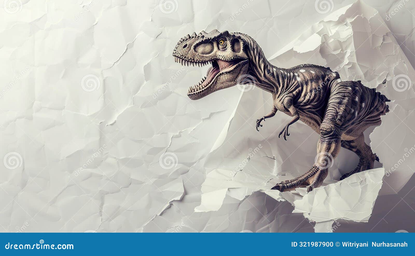 T Rex Dinosaur Ripping Through A Wall Vector Illustration ...