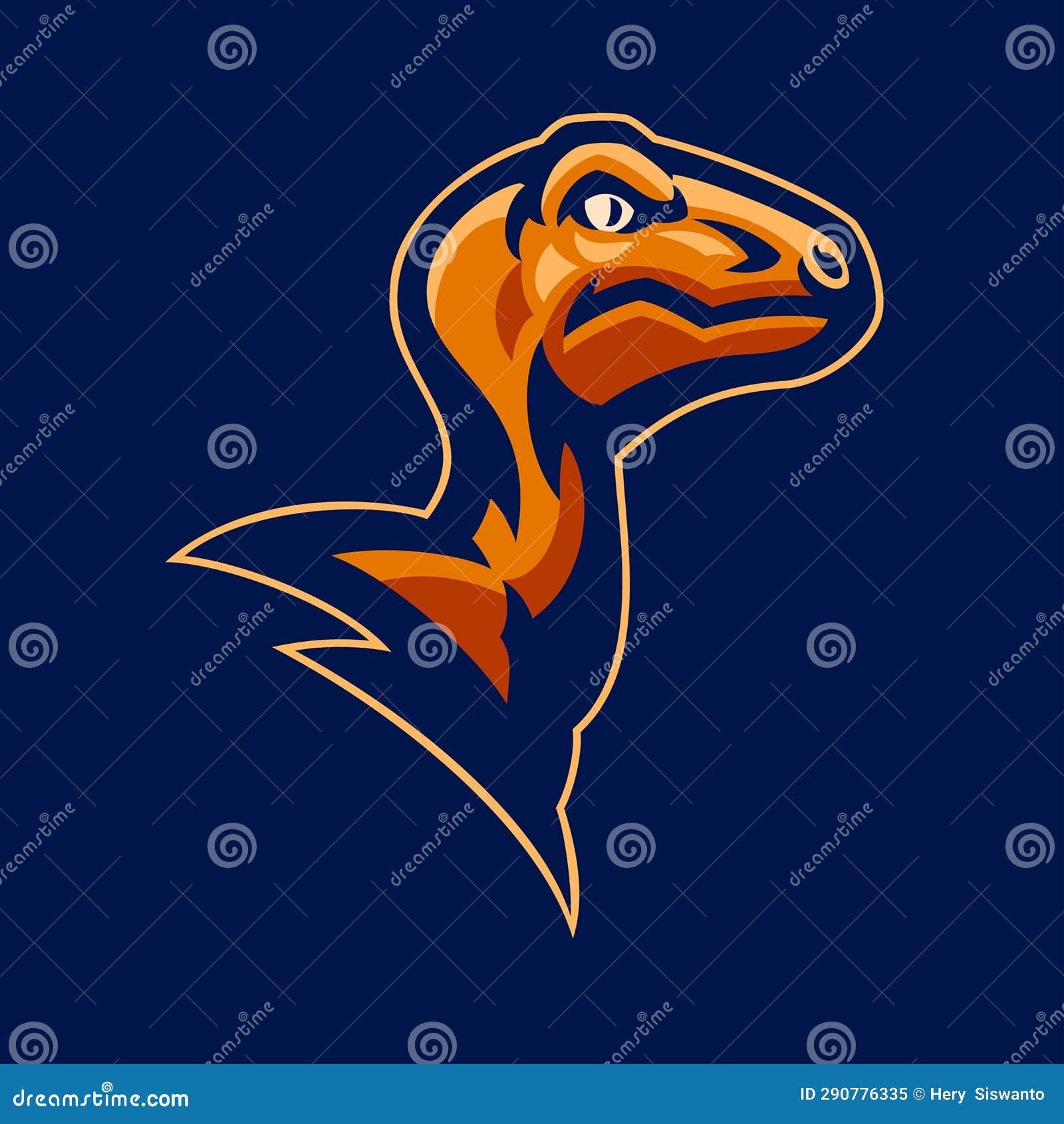 Raptor Head Mascot Vector Logo Style Stock Illustration - Illustration ...
