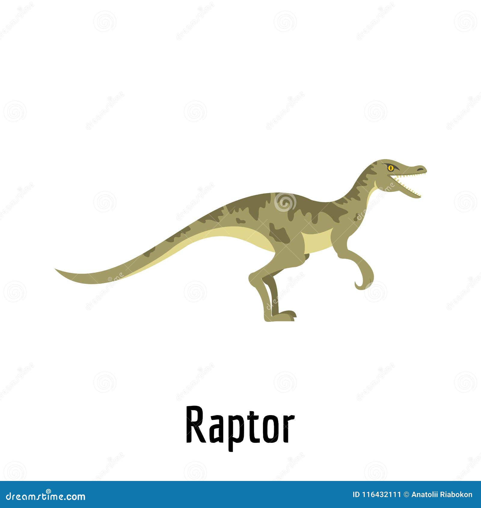 Raptor icon, flat style. stock vector. Illustration of head - 116432111