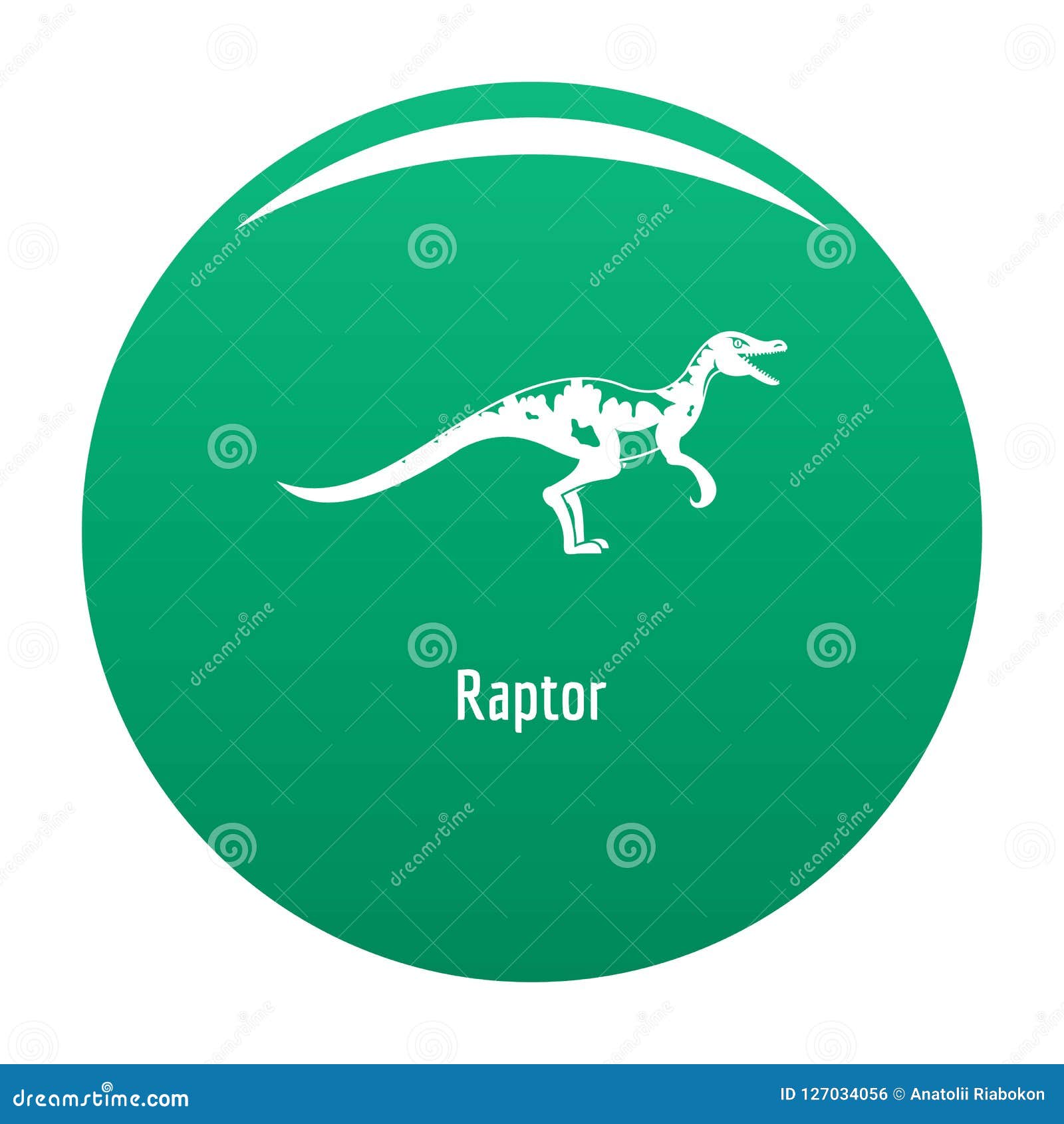 Raptor icon vector green stock vector. Illustration of animal - 127034056