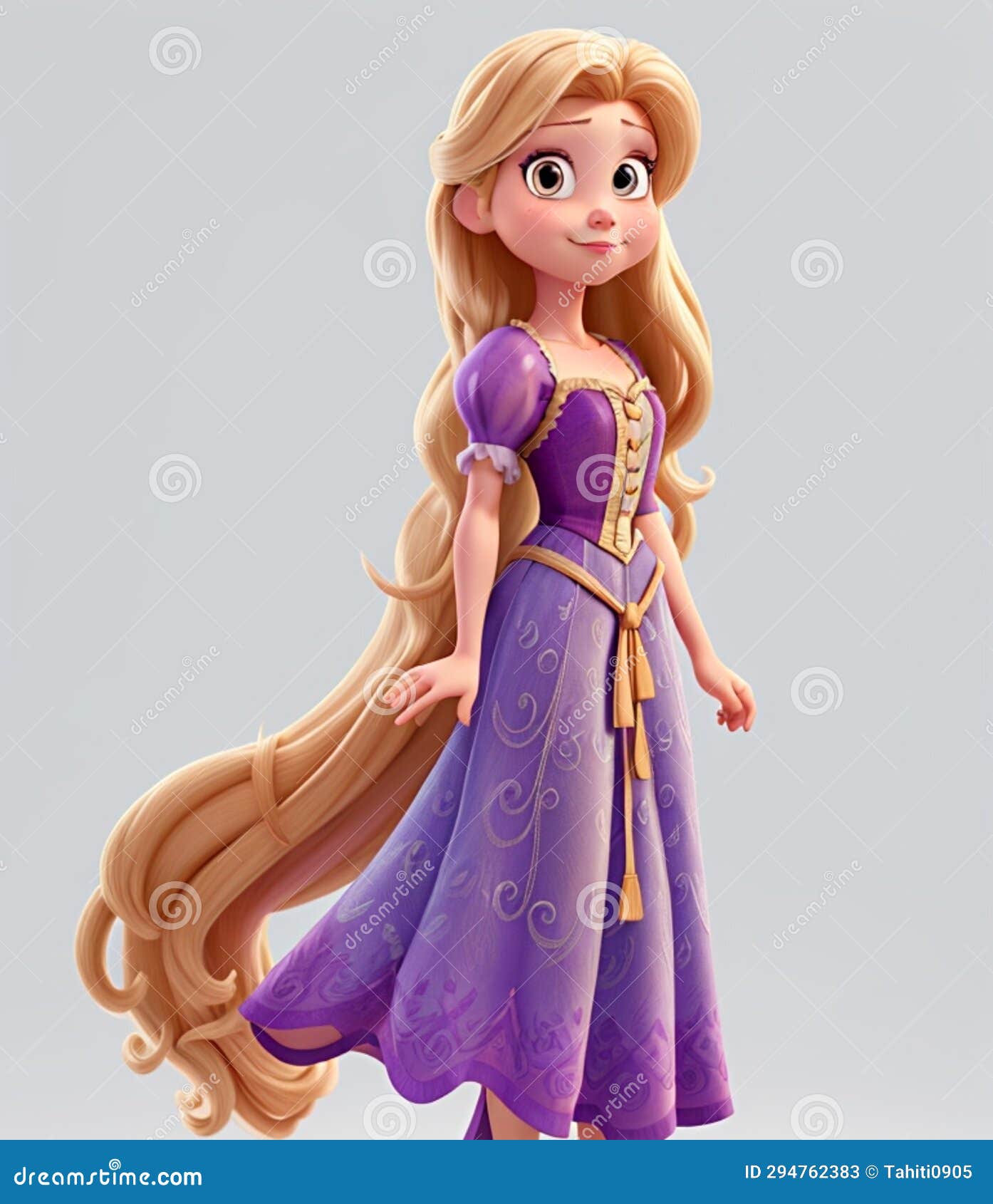 Rapunzel Cartoon Character Posing, 3D Animation Style Royalty-Free ...