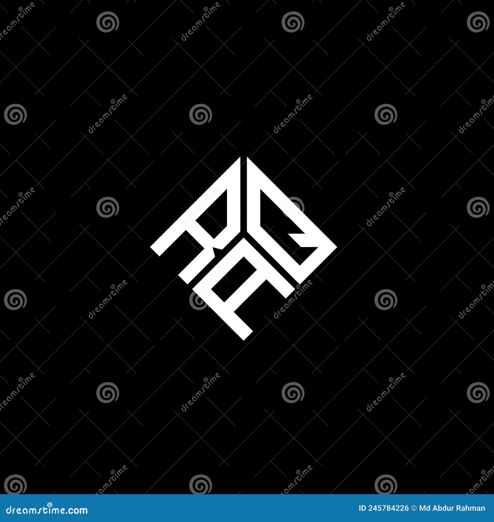 RAQ Letter Logo Design on Black Background. RAQ Creative Initials ...