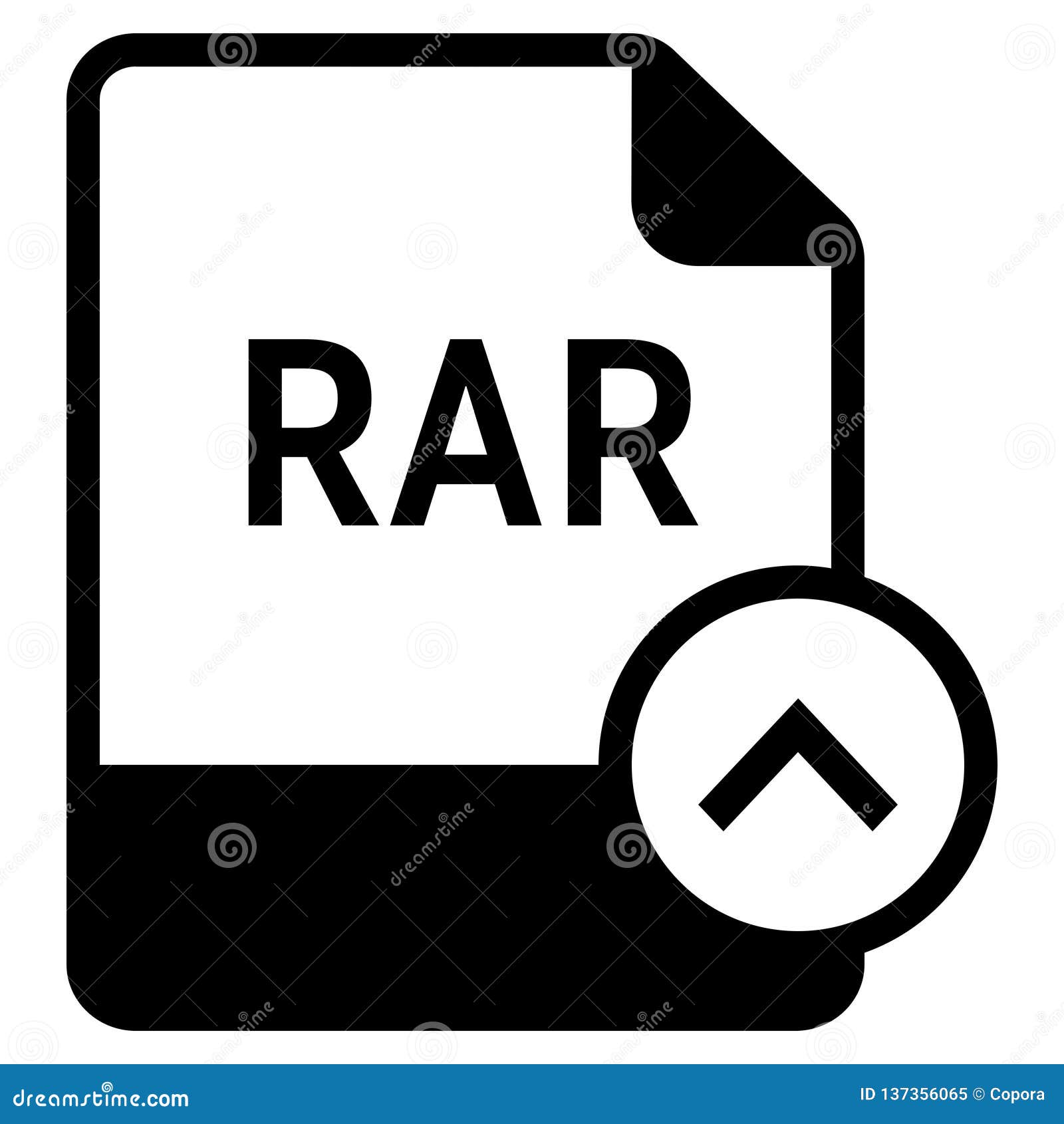 RAR File Format with Chevron Top Symbol Icon Vector for Web and Mobile ...