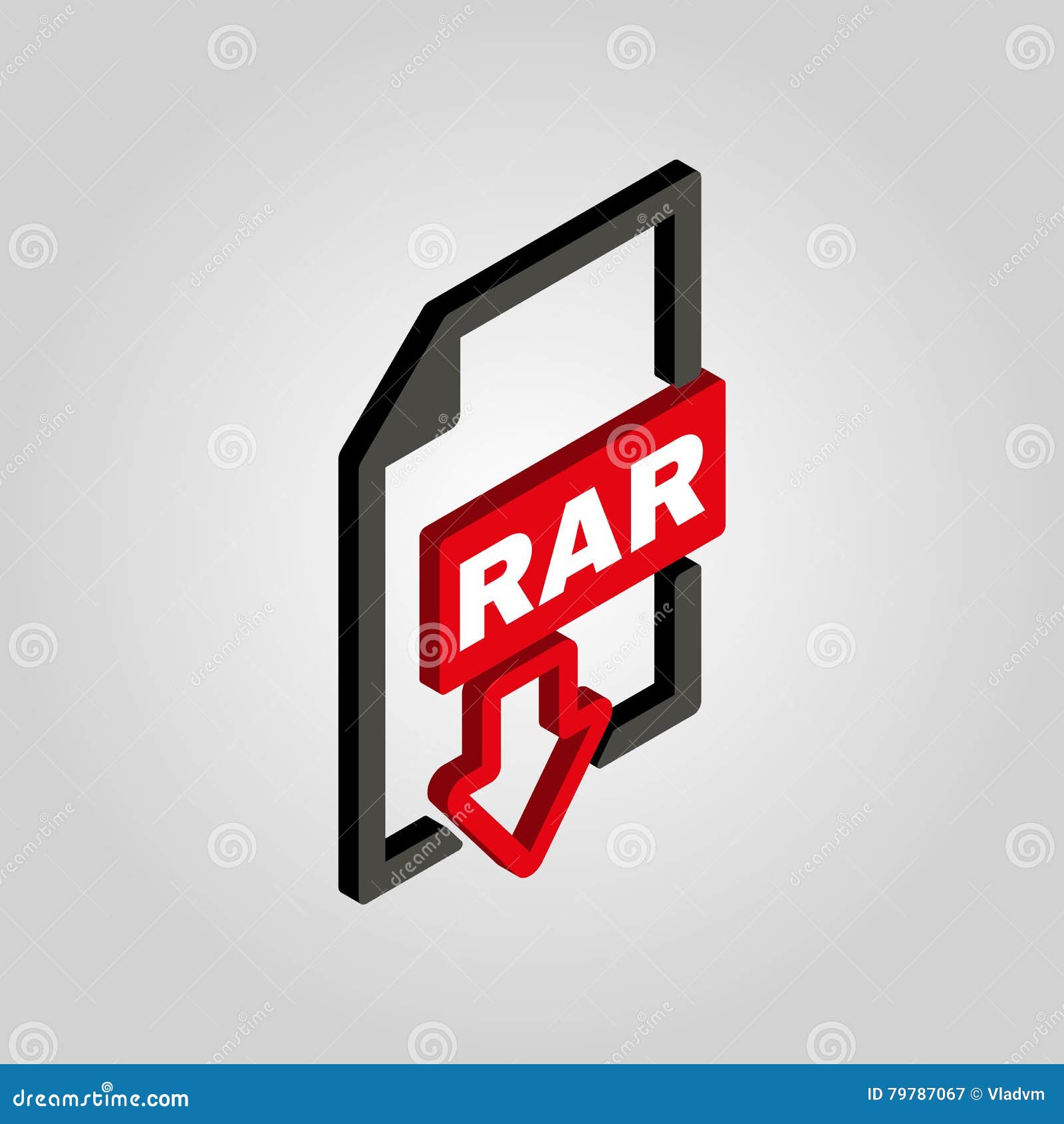 The RAR File Icon. 3D Isometric.Archive, Compressed Symbol Stock Vector ...