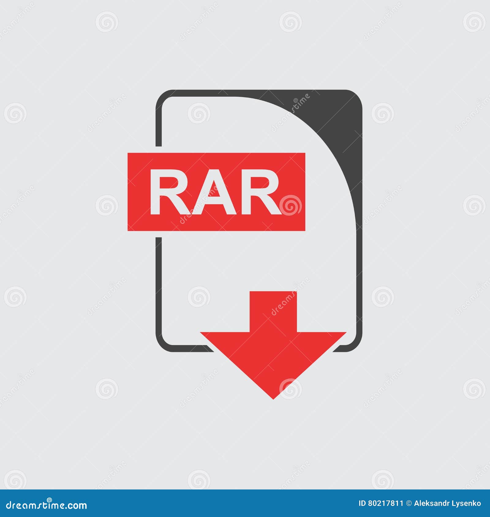 RAR Icon flat stock vector. Illustration of shape, design - 80217811