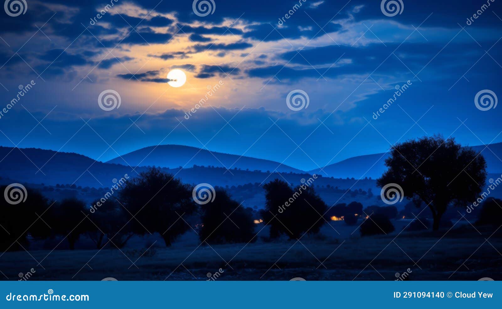 Rare Blue Moon Moment stock illustration. Illustration of nature ...