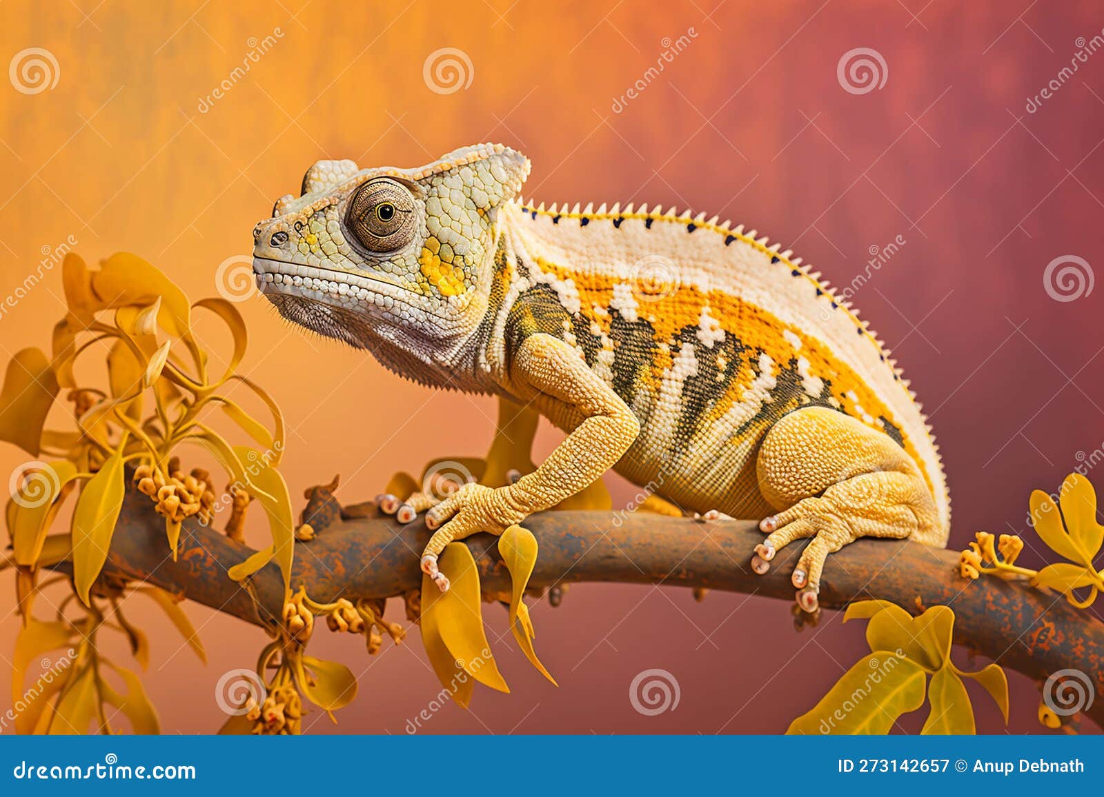 Rare Chameleon, Tree, Green, Colorful, Bokeh Stock Illustration ...