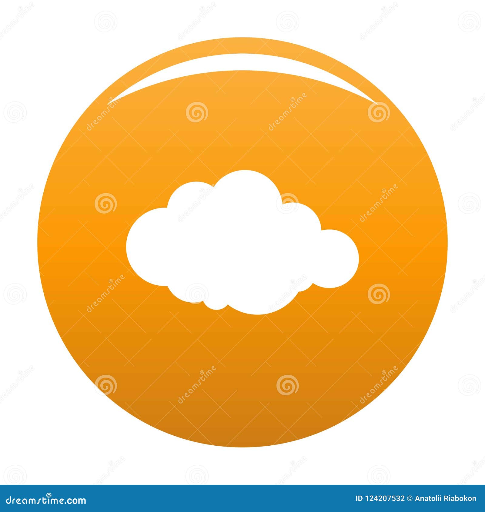 Rare cloud icon orange stock illustration. Illustration of rare - 124207532