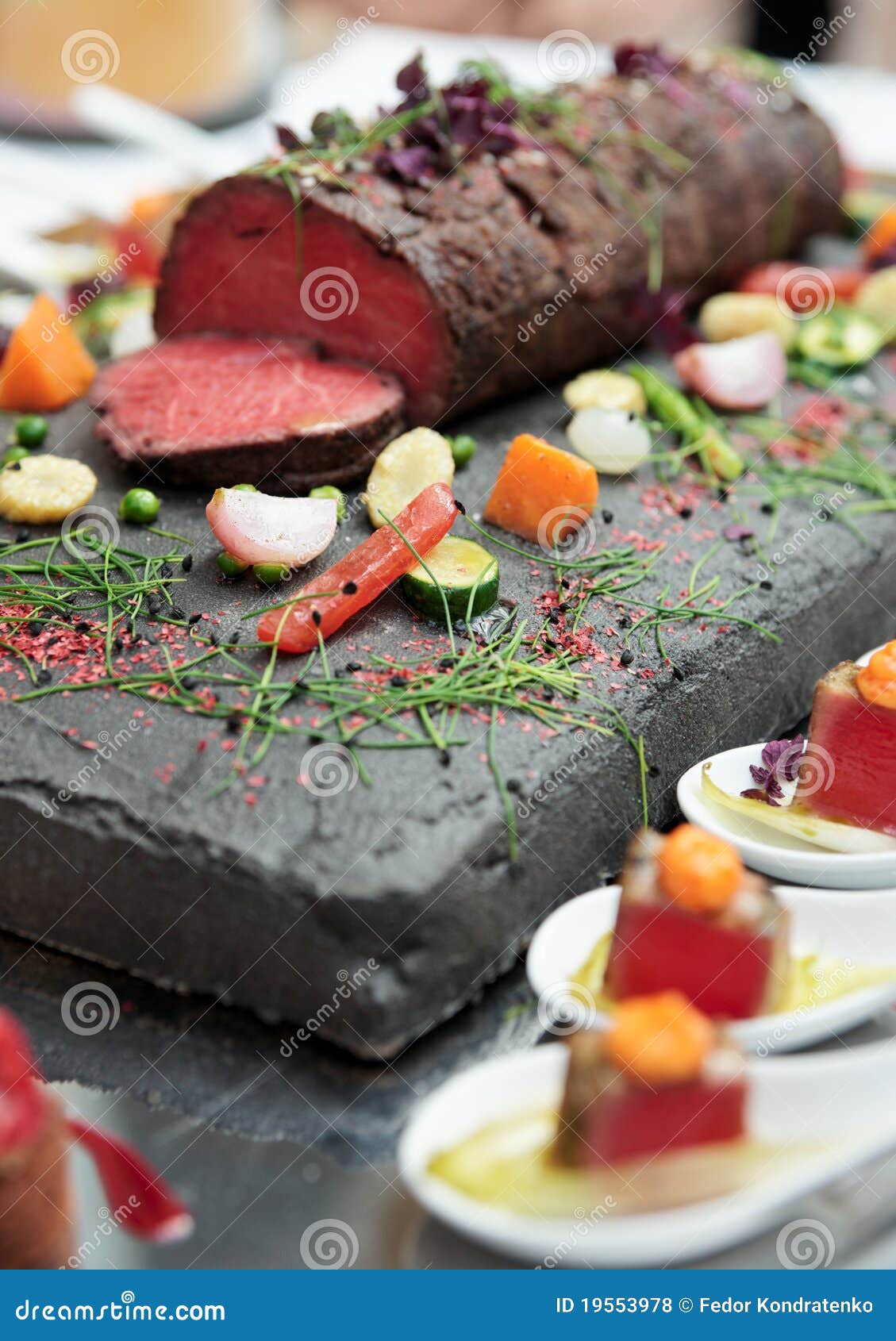 Rare cooked roast-beef stock photo. Image of piece, closeup - 19553978