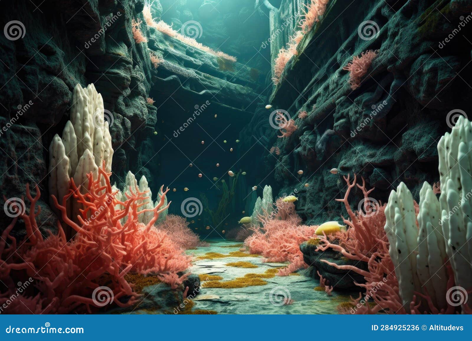 Rare Deep Sea Coral Formations In Trenches Stock Photography ...