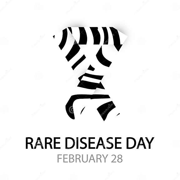 Rare Disease Day Zebra Ribbon Stock Illustration Illustration Of