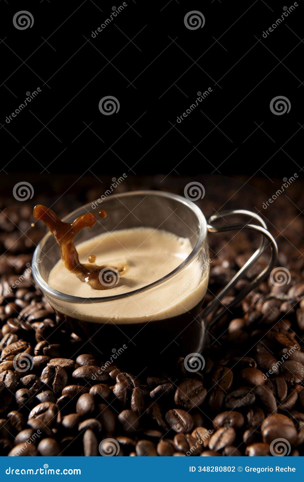 Rare drop of coffee stock photo. Image of heat, freshness - 348280802
