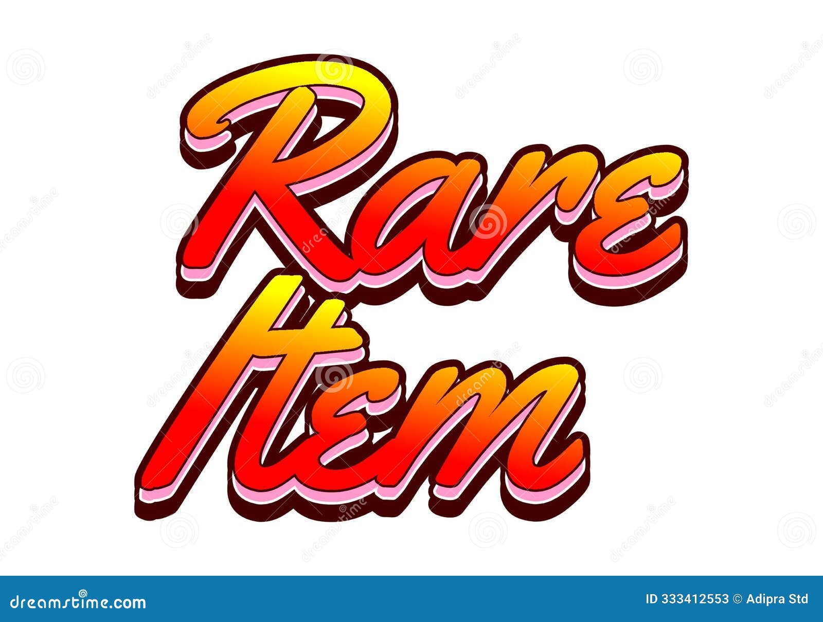 Rare Item. Text Effect in 3D Style for Print Ad Purpose Stock ...