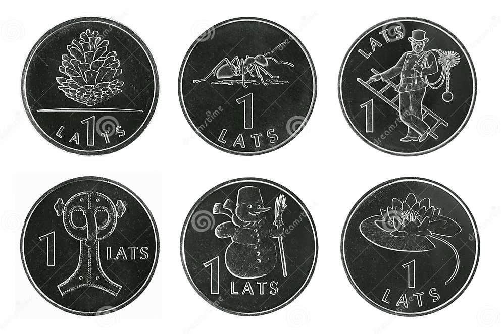 Rare Latvian coins stock image. Image of cone, fruit, chimney - 9111429