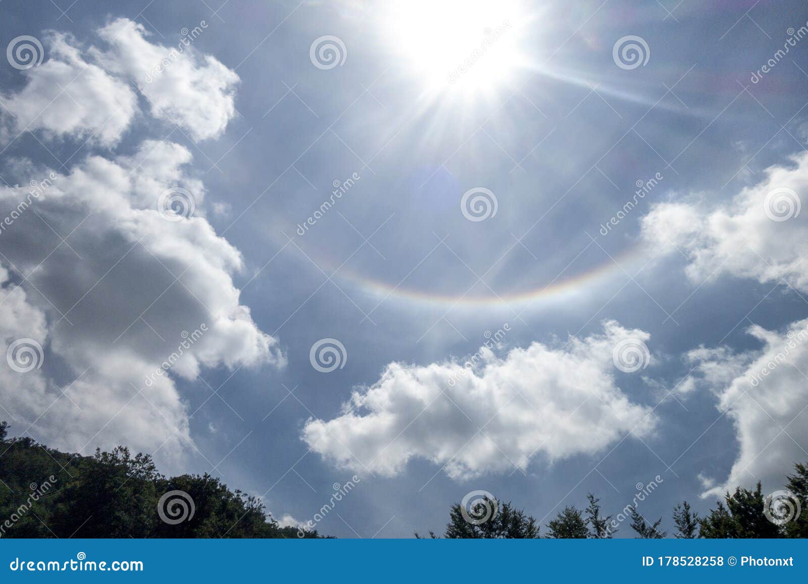 Rare Phenomenon of a Reversed Rainbow on Sky with Few Clouds; Flaire ...