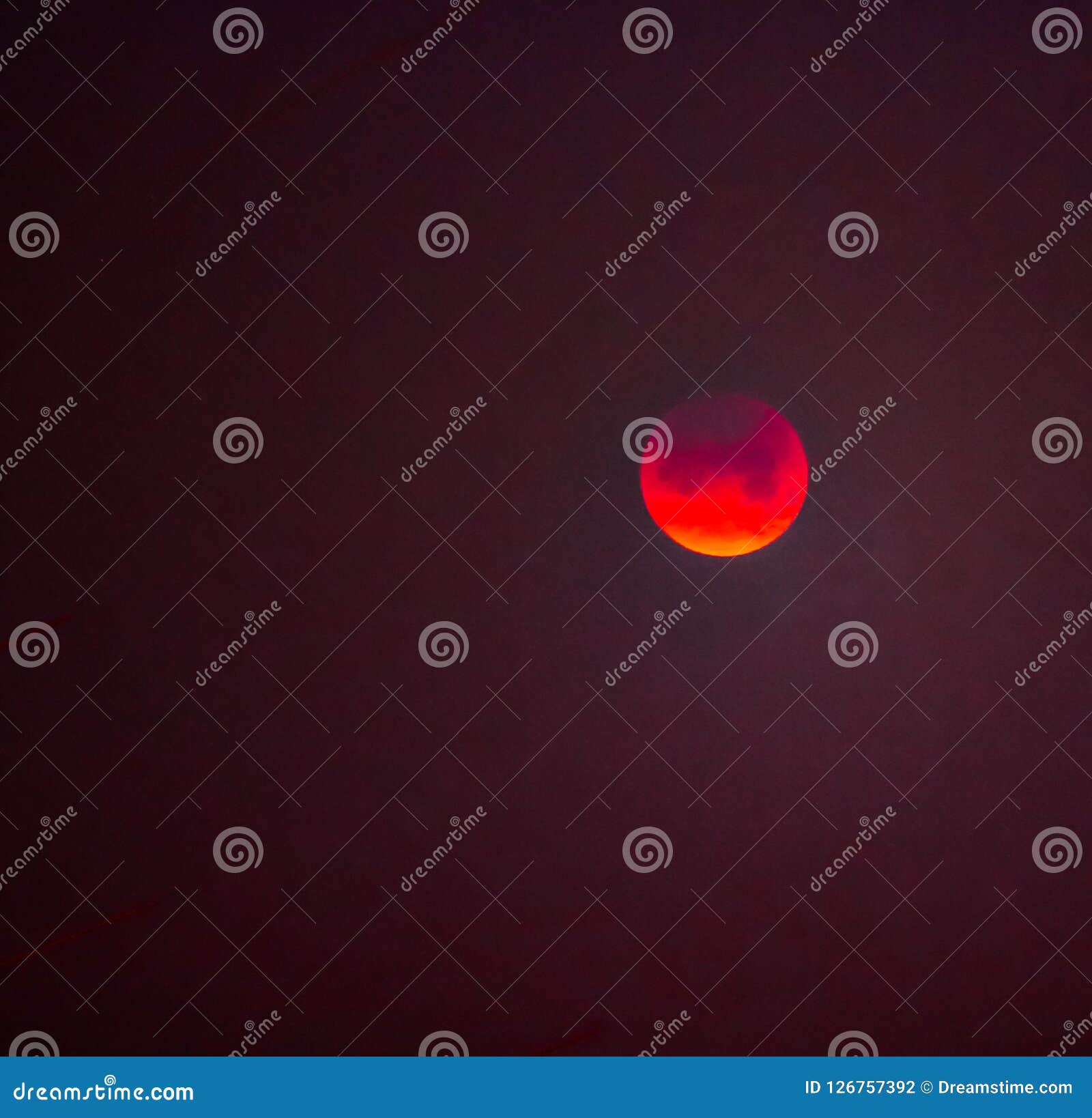 Rare Red moon eclipse stock photo. Image of darkness - 126757392
