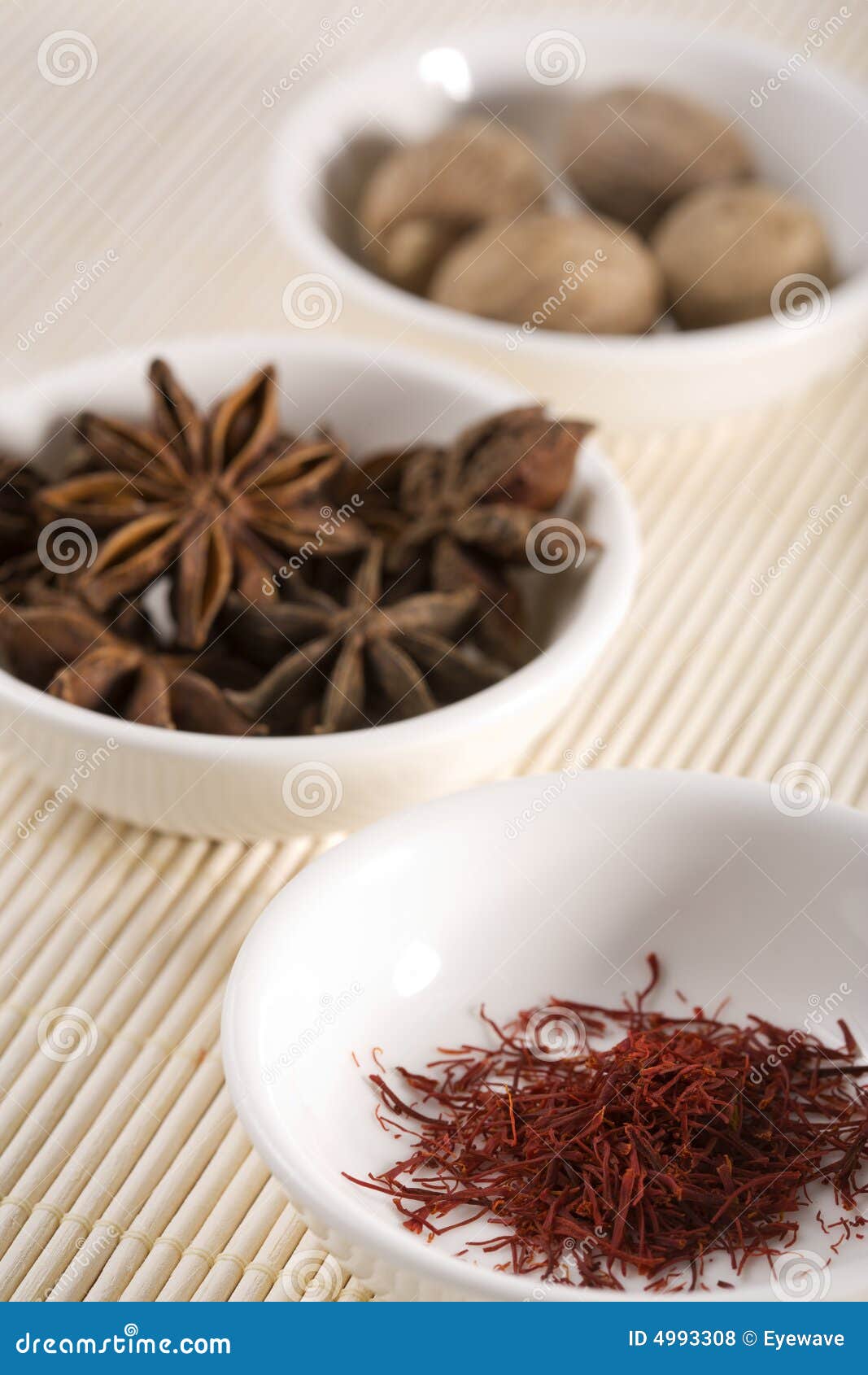 Rare spices in bowls 2 stock photo. Image of china, nutmeg - 4993308