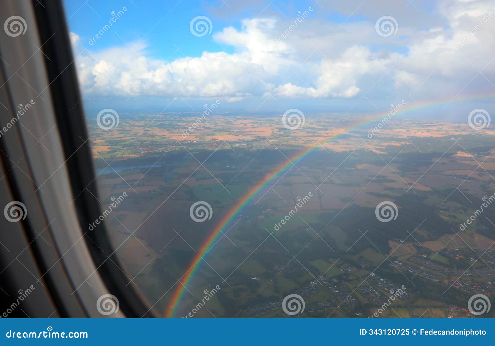 Rare View of a Colored Rainbow Seen from a Planes Window High Above ...