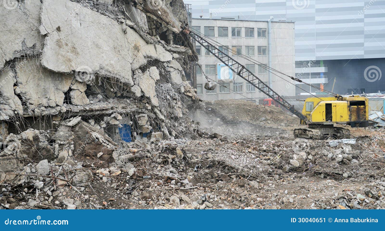 The destroyed building stock image. Image of danger, dust - 30040651