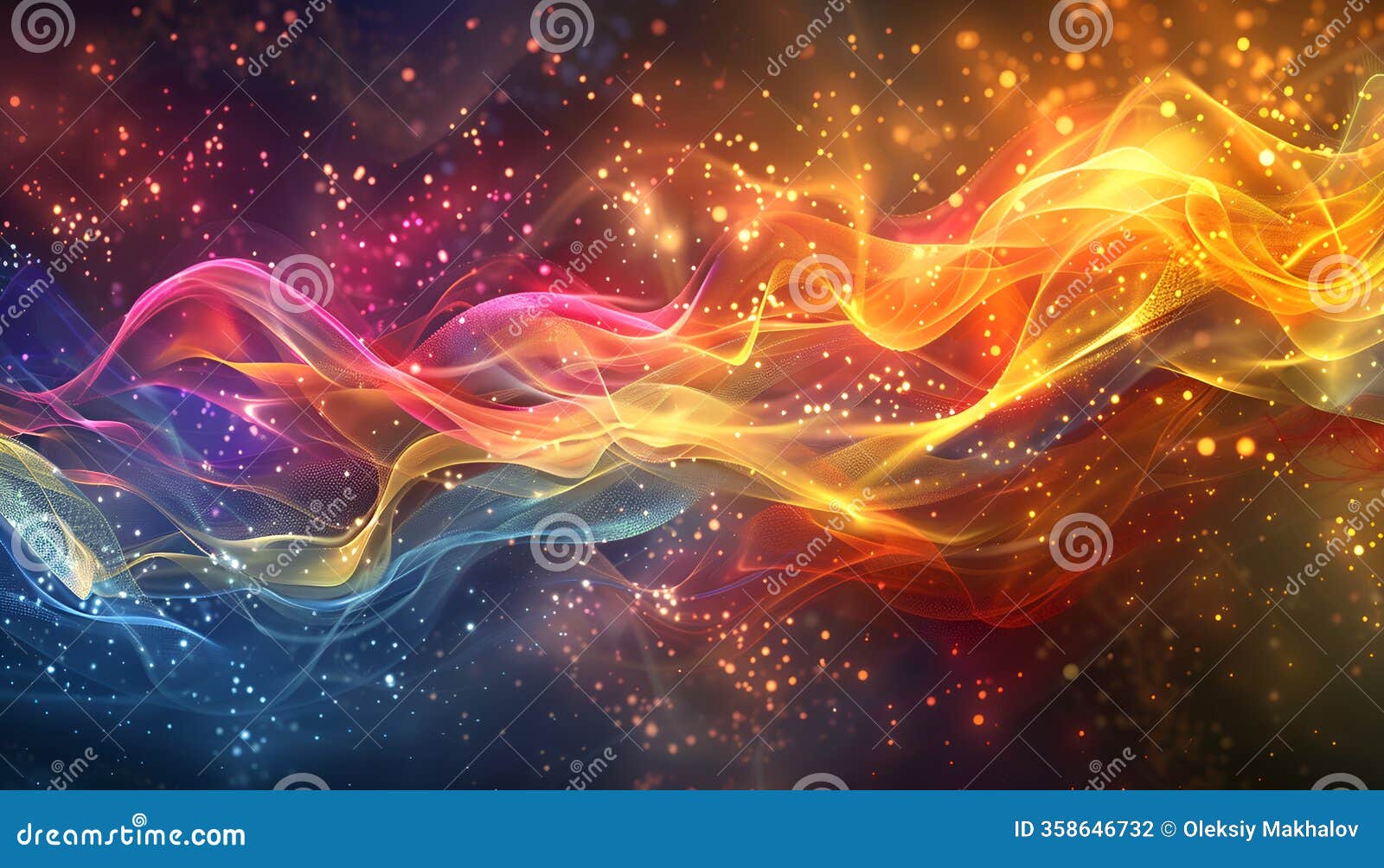 Rare View Vibrant Wave Particle Abstract Digital Art - Contact for Customizations or Help Stock ...