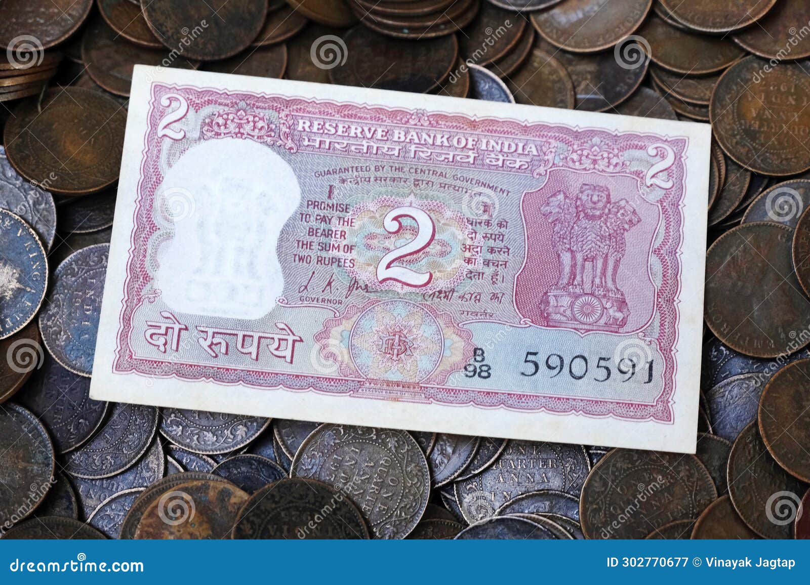 Rare Vintage Indian Currency, a Background of Old Vintage Indian ...
