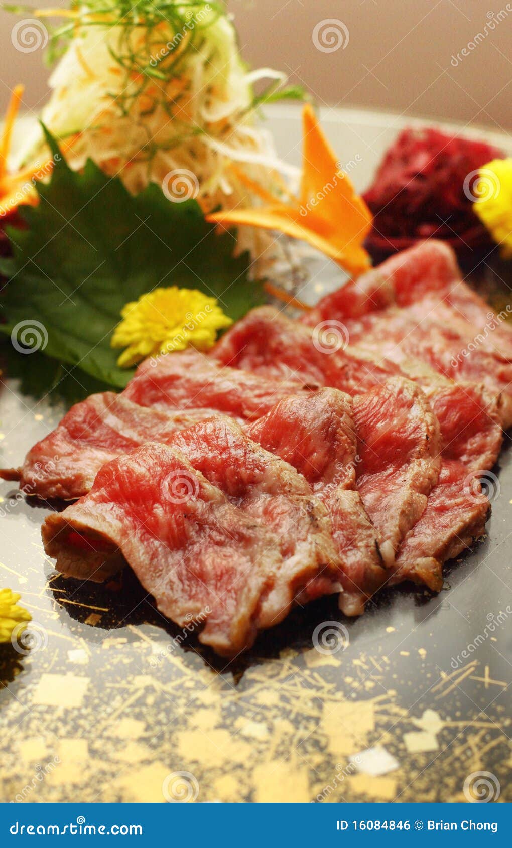 Rare Wagyu Beef Served On Black Platter Picture. Image: 16084846