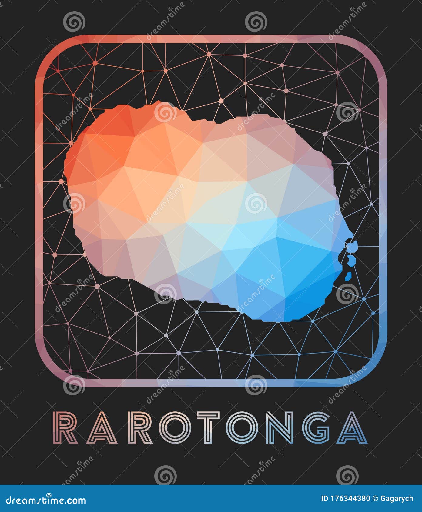 Rarotonga map design. stock vector. Illustration of oceania - 176344380