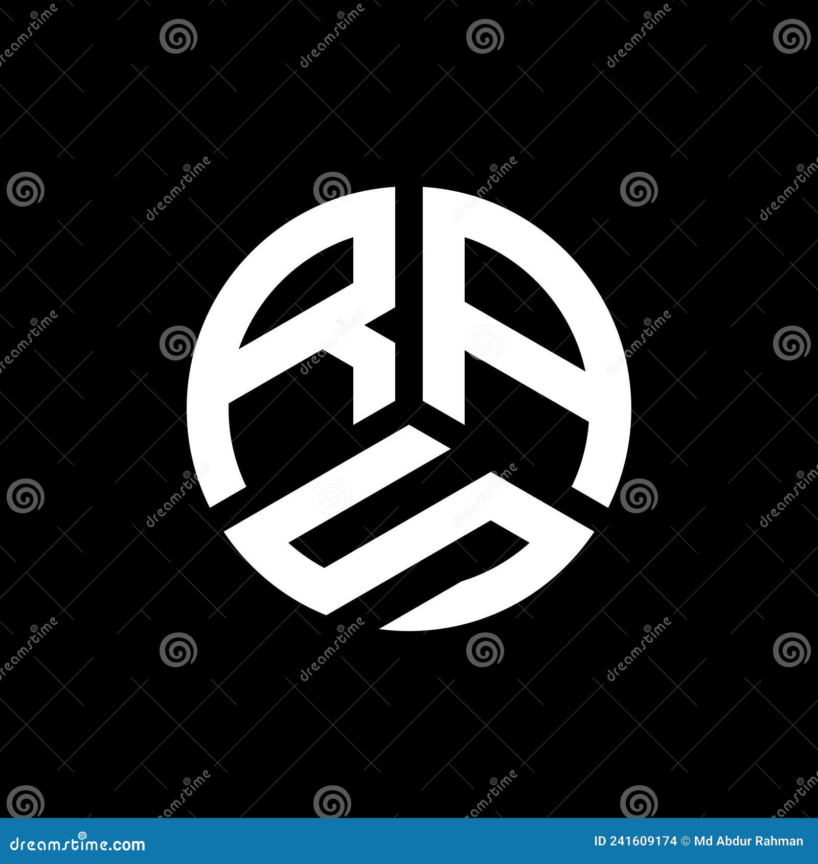 RAS Letter Logo Design on Black Background. RAS Creative Initials ...