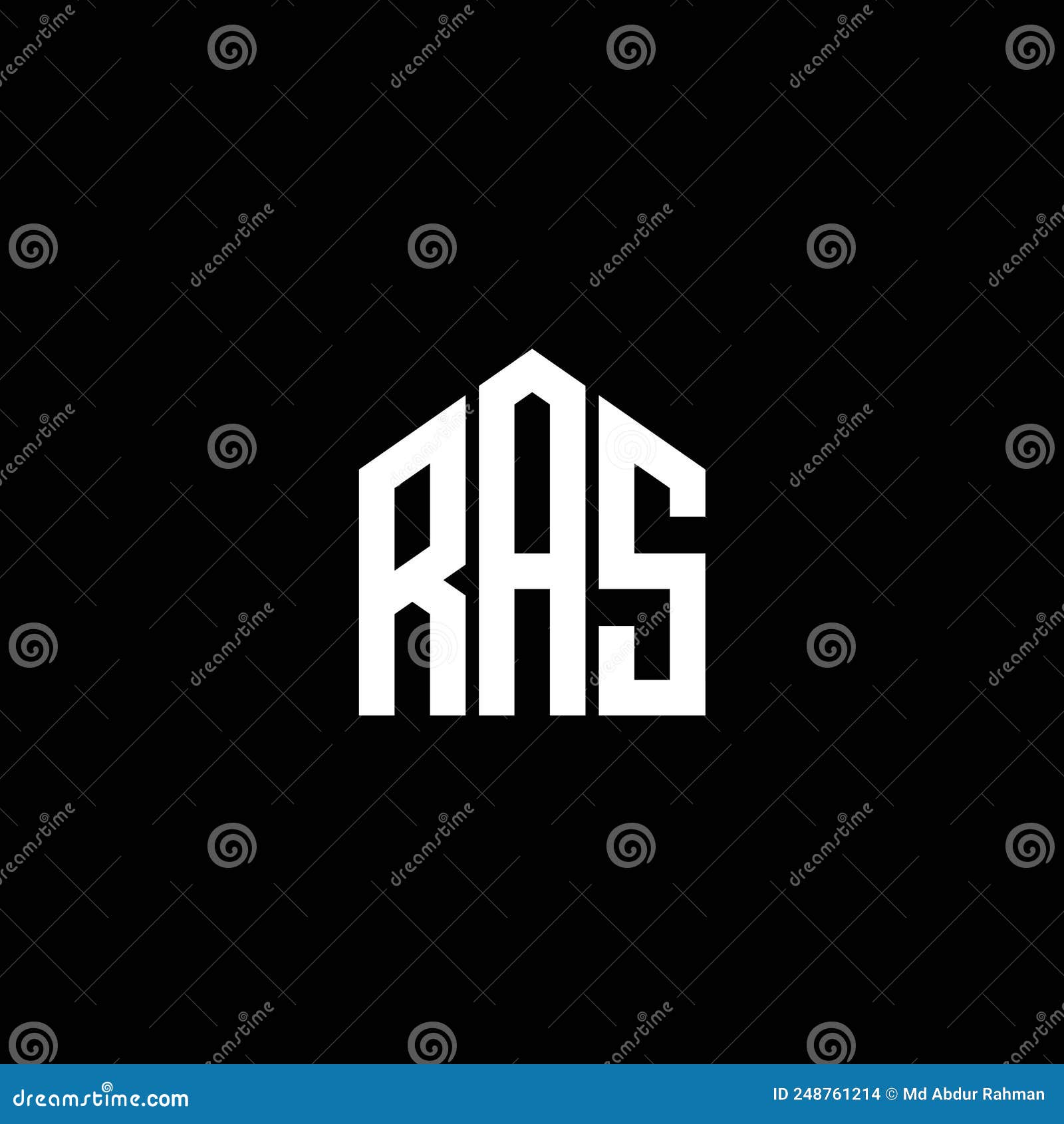 RAS Letter Logo Design On BLACK Background. RAS Creative Initials ...
