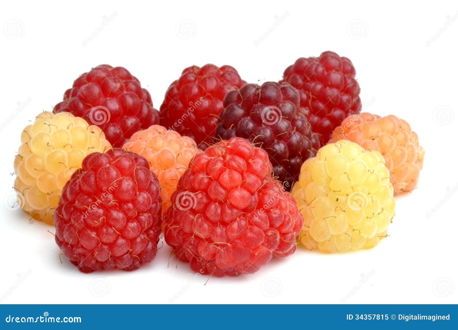 Raspberries on White Background Stock Image - Image of healthy, food ...