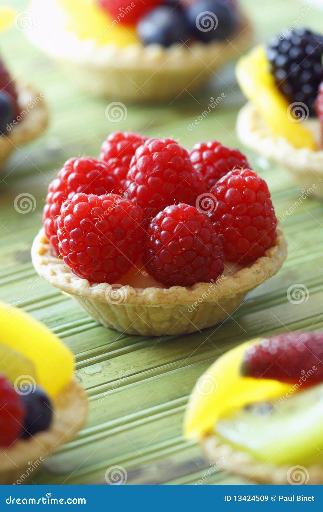 Rasberry fruit tart stock image. Image of decoration - 13424509