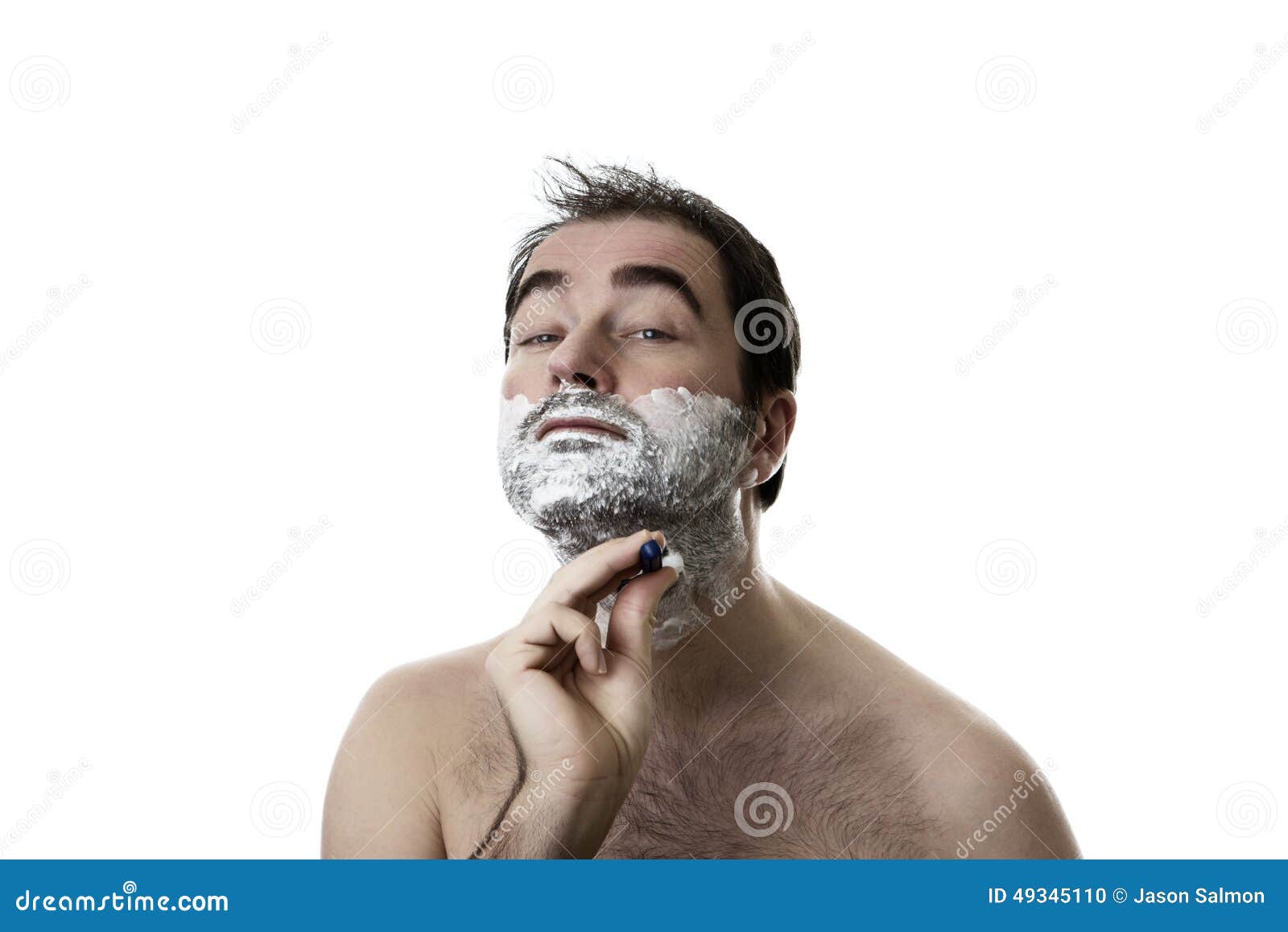 Raser l'homme photo stock. Image du rasoir, barbe, verticale - 49345110