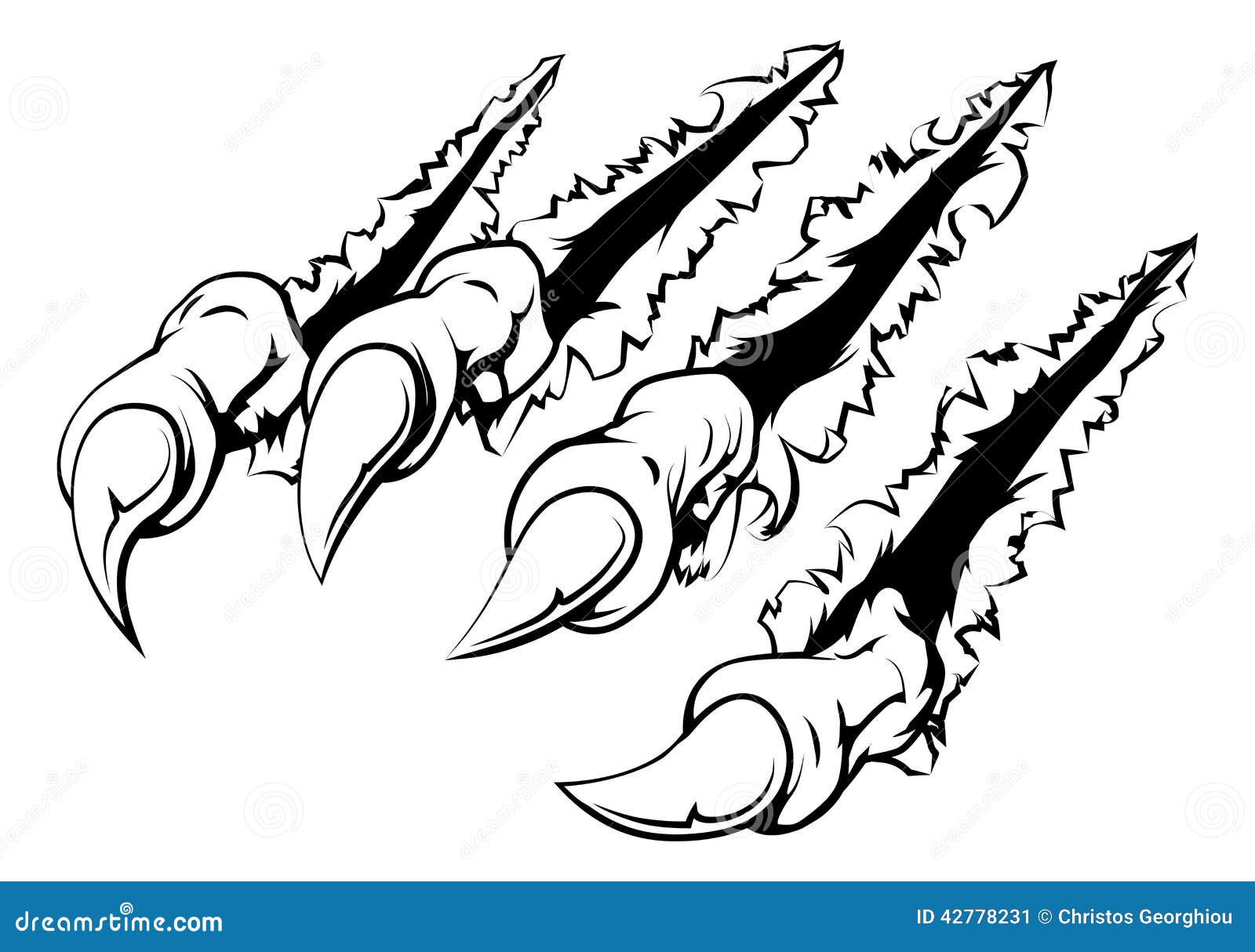 Rasgando a garra ilustração do vetor. Ilustração de metal - 42778231