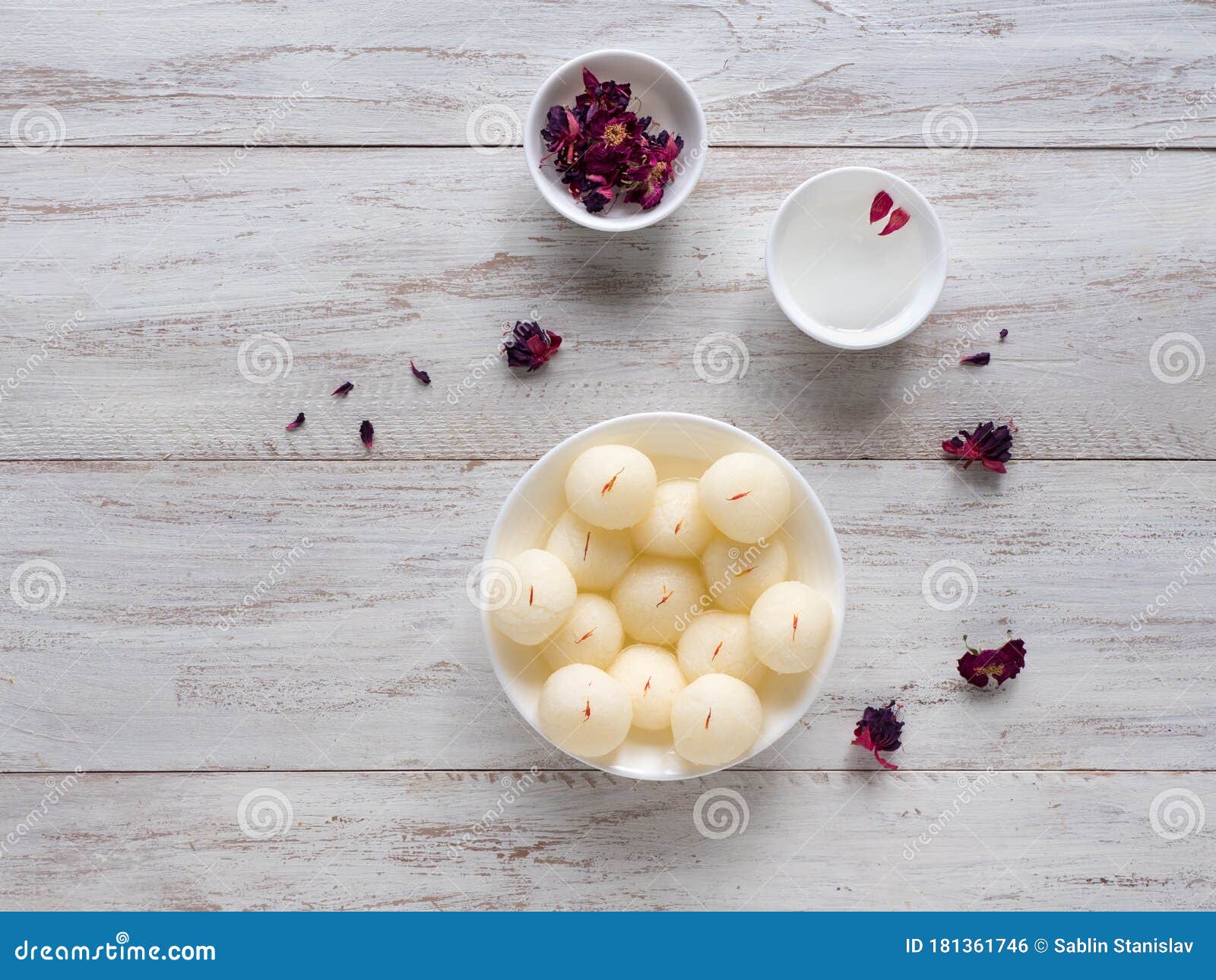 Rasgulla Bengali Indian Sweet Dish. Top View Stock Photo - Image of ...