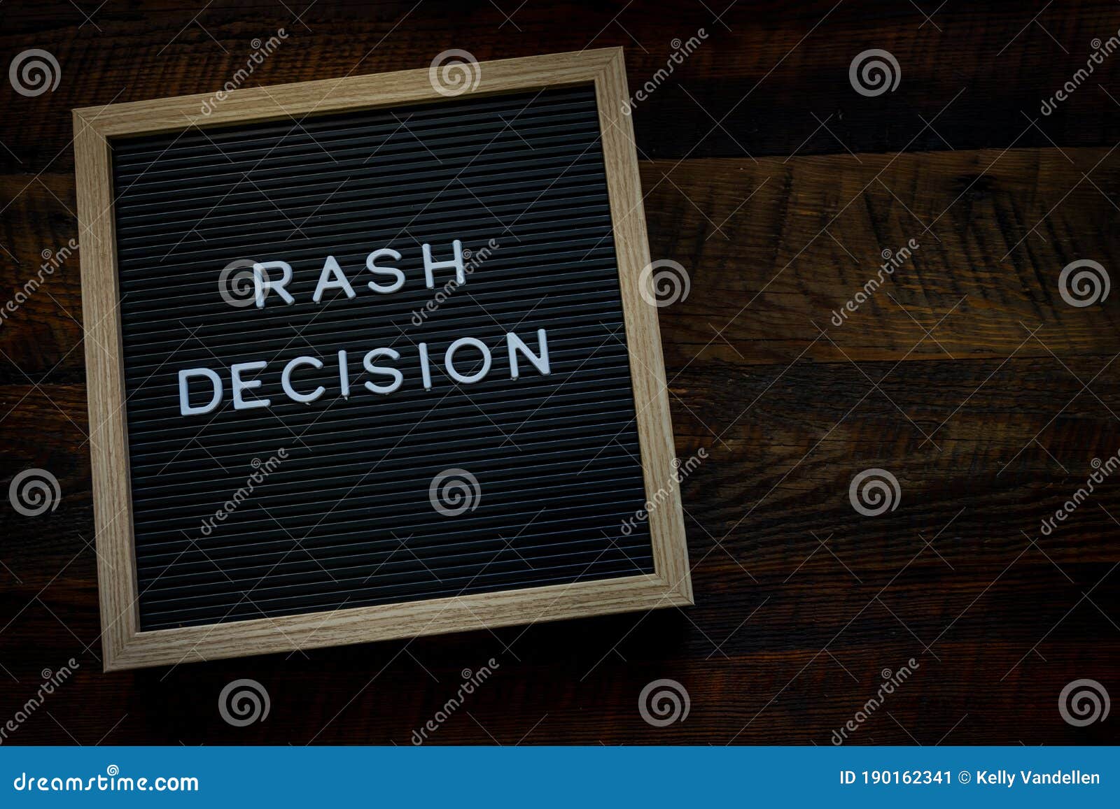 Rash Decision Copy Space stock image. Image of letters - 190162341