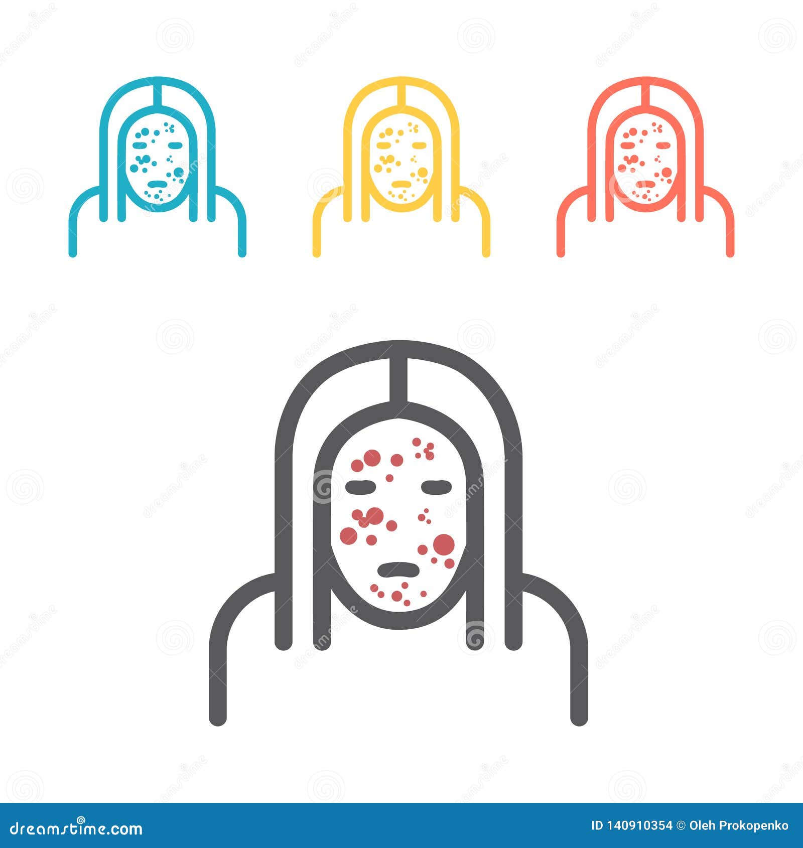 Rash Flat Icon Cartoon Vector | CartoonDealer.com #100550253