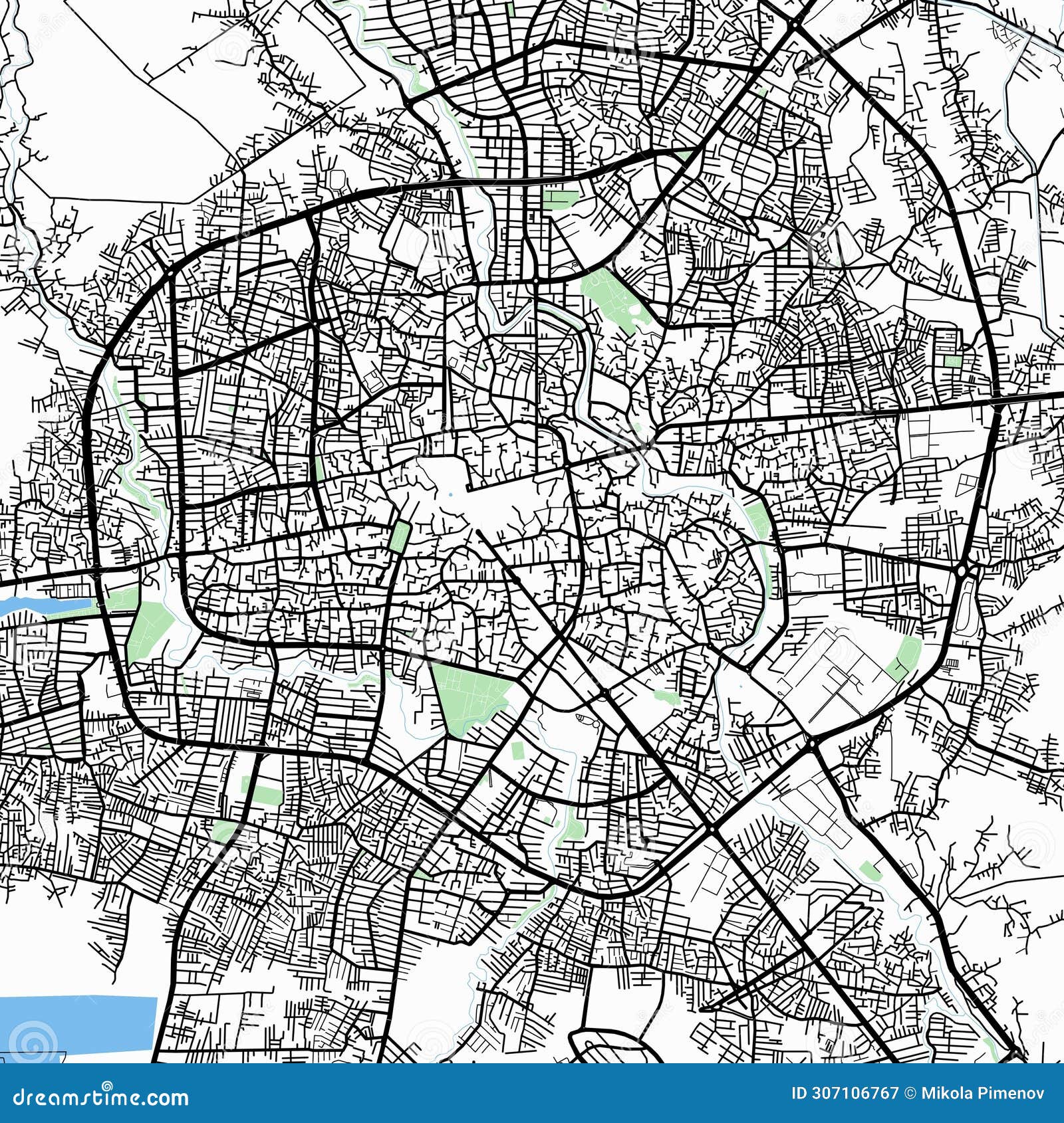 The Rasht map. stock illustration. Illustration of branch - 307106767