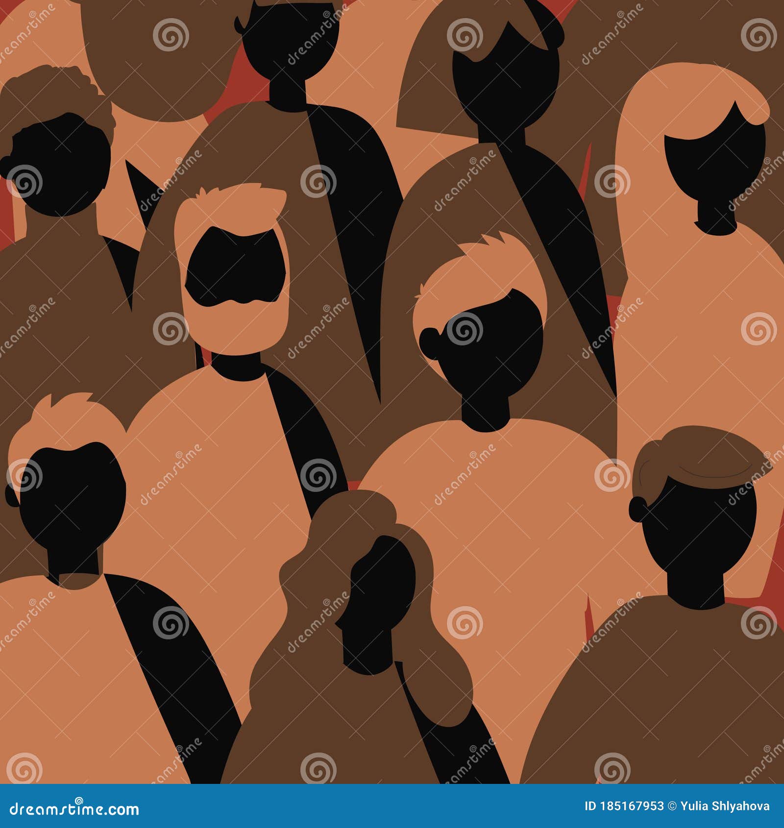 Rasism Concept. Pattern with Young Afro American People Stock Vector ...