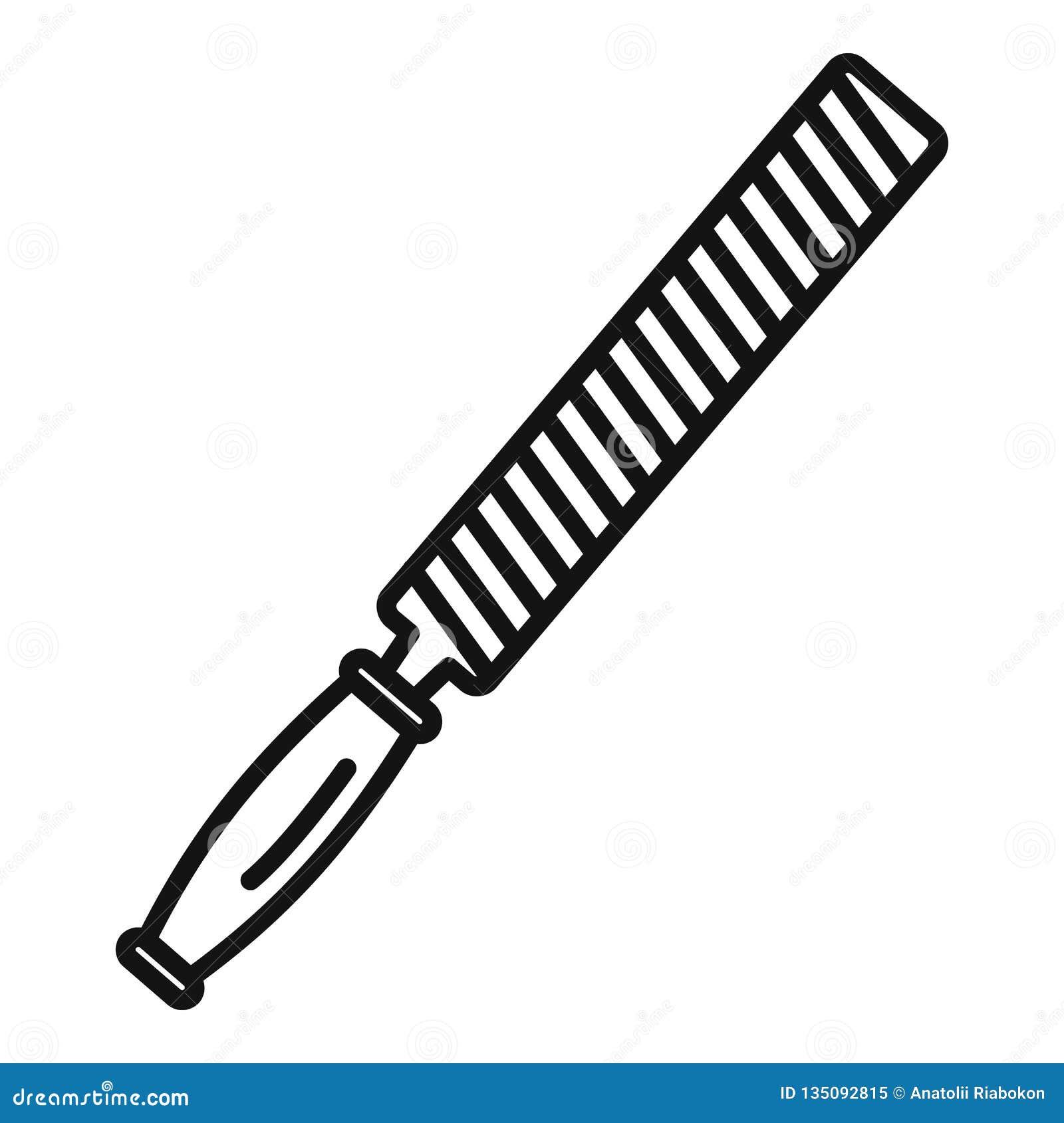 Rasp File Icon, Outline Style Stock Vector - Illustration of black ...
