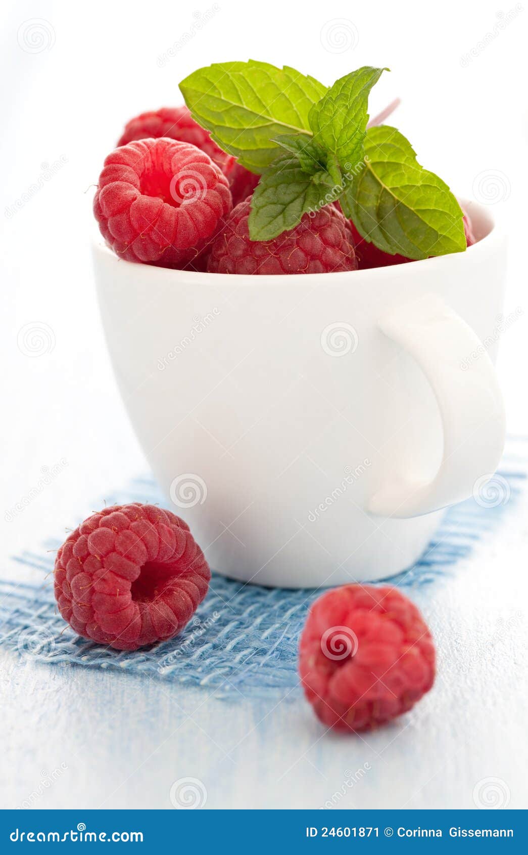 Raspberries stock image. Image of food, mint, fruit, organic - 24601871