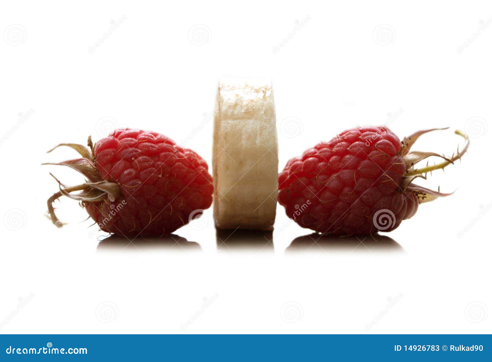 Raspberries and banana stock image. Image of temptation - 14926783