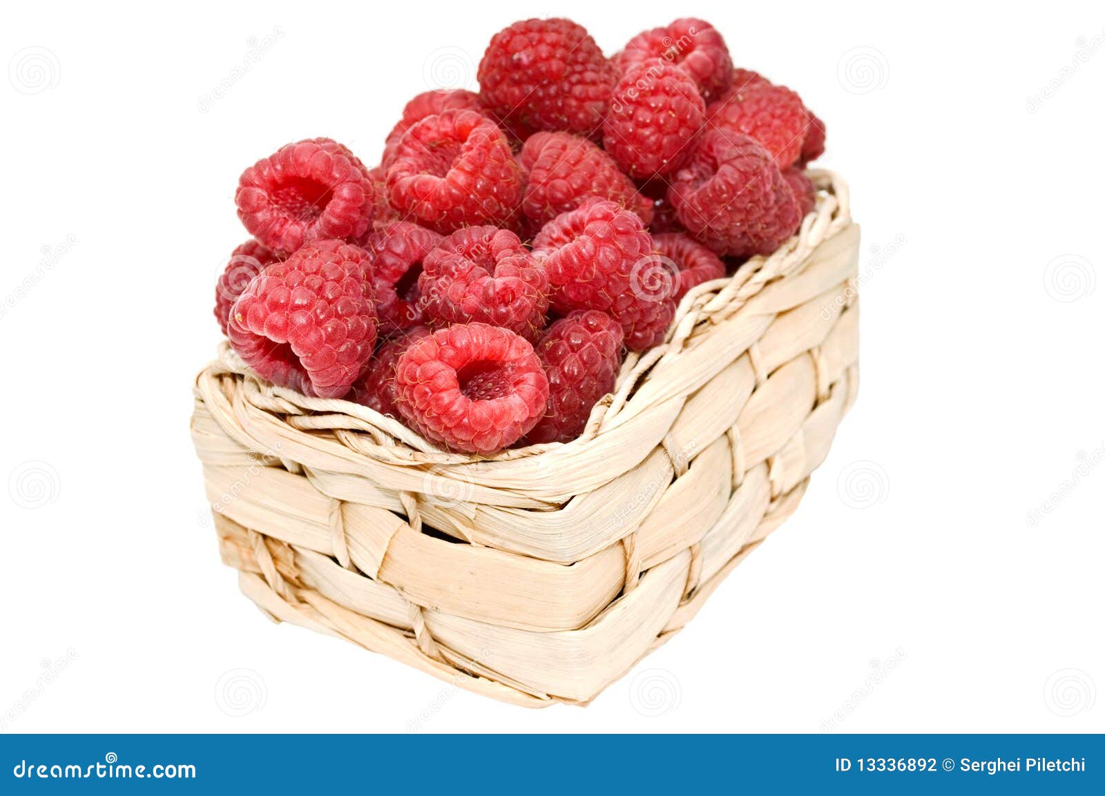 Raspberries in a basket. stock photo. Image of raspberry - 13336892