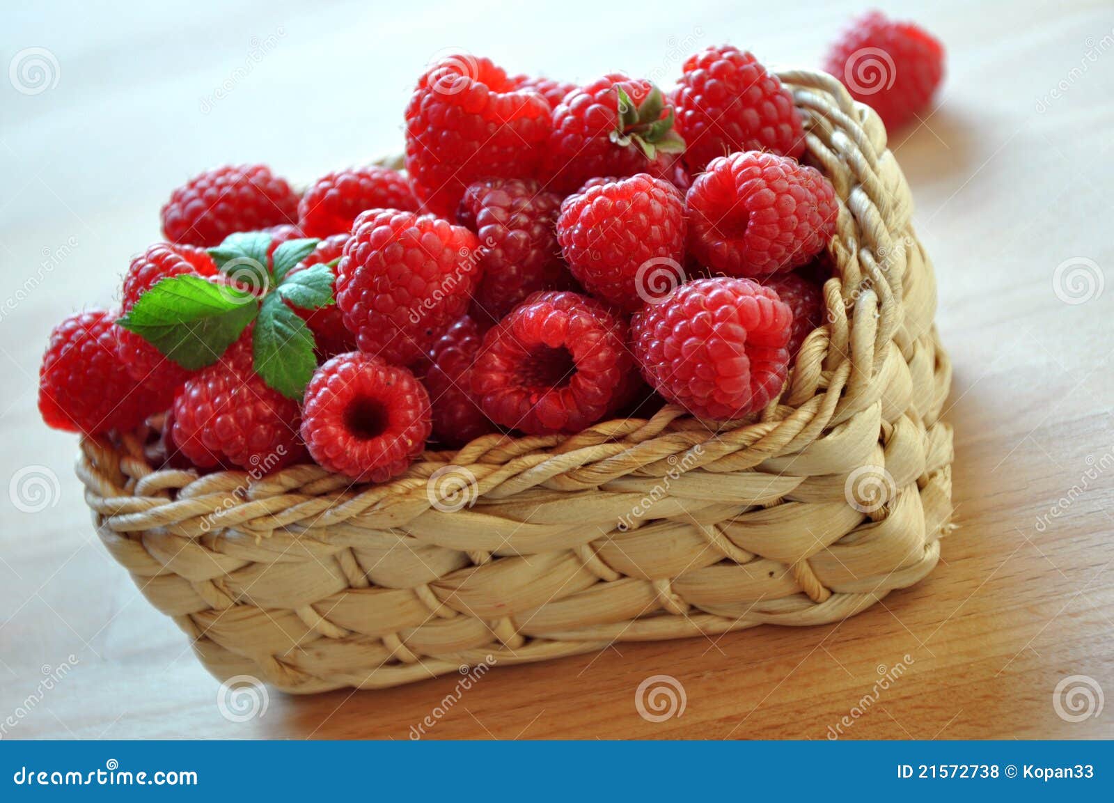 Raspberries in the basket stock photo. Image of dessert - 21572738