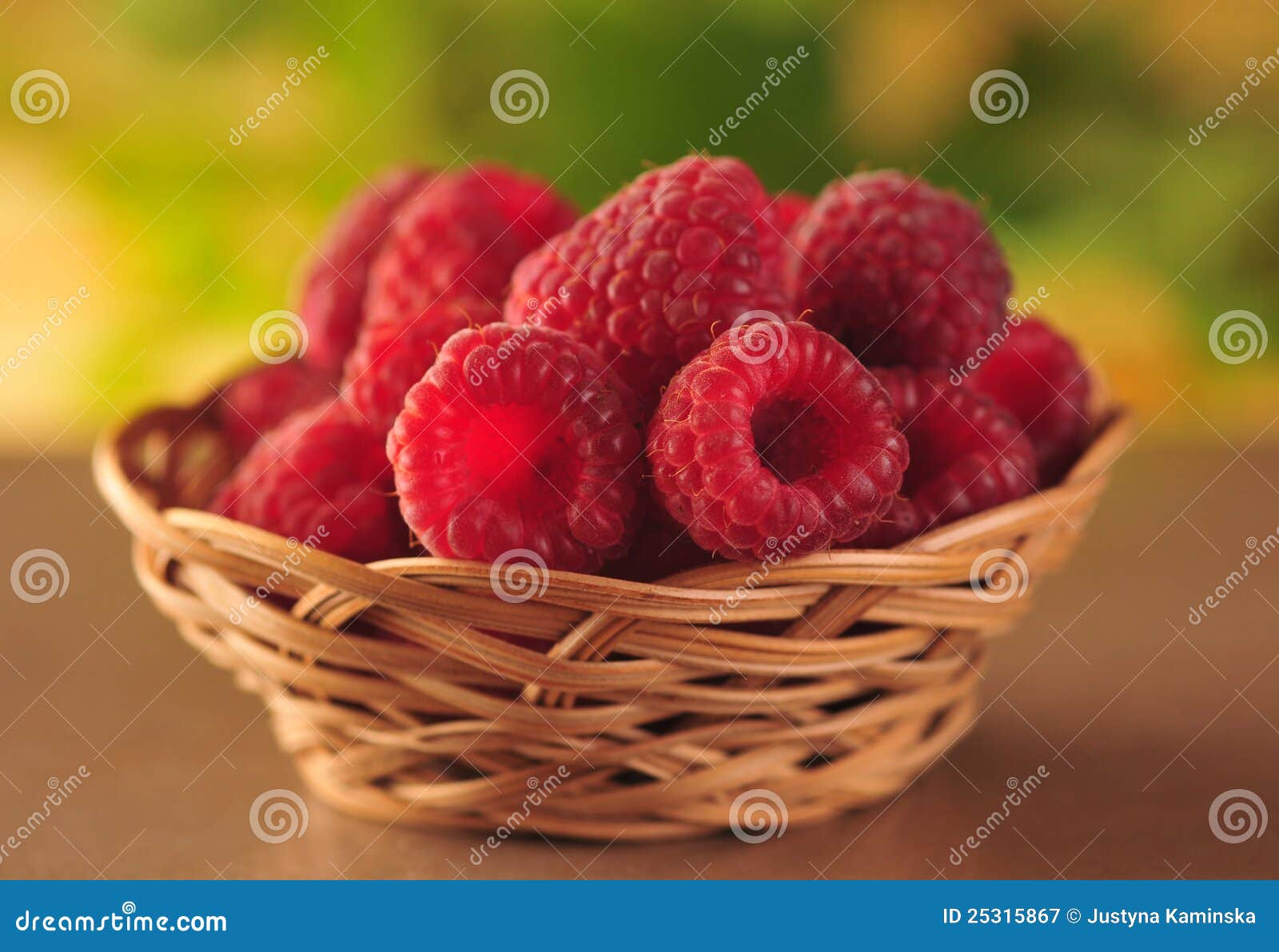 Raspberries in the basket stock image. Image of diet - 25315867