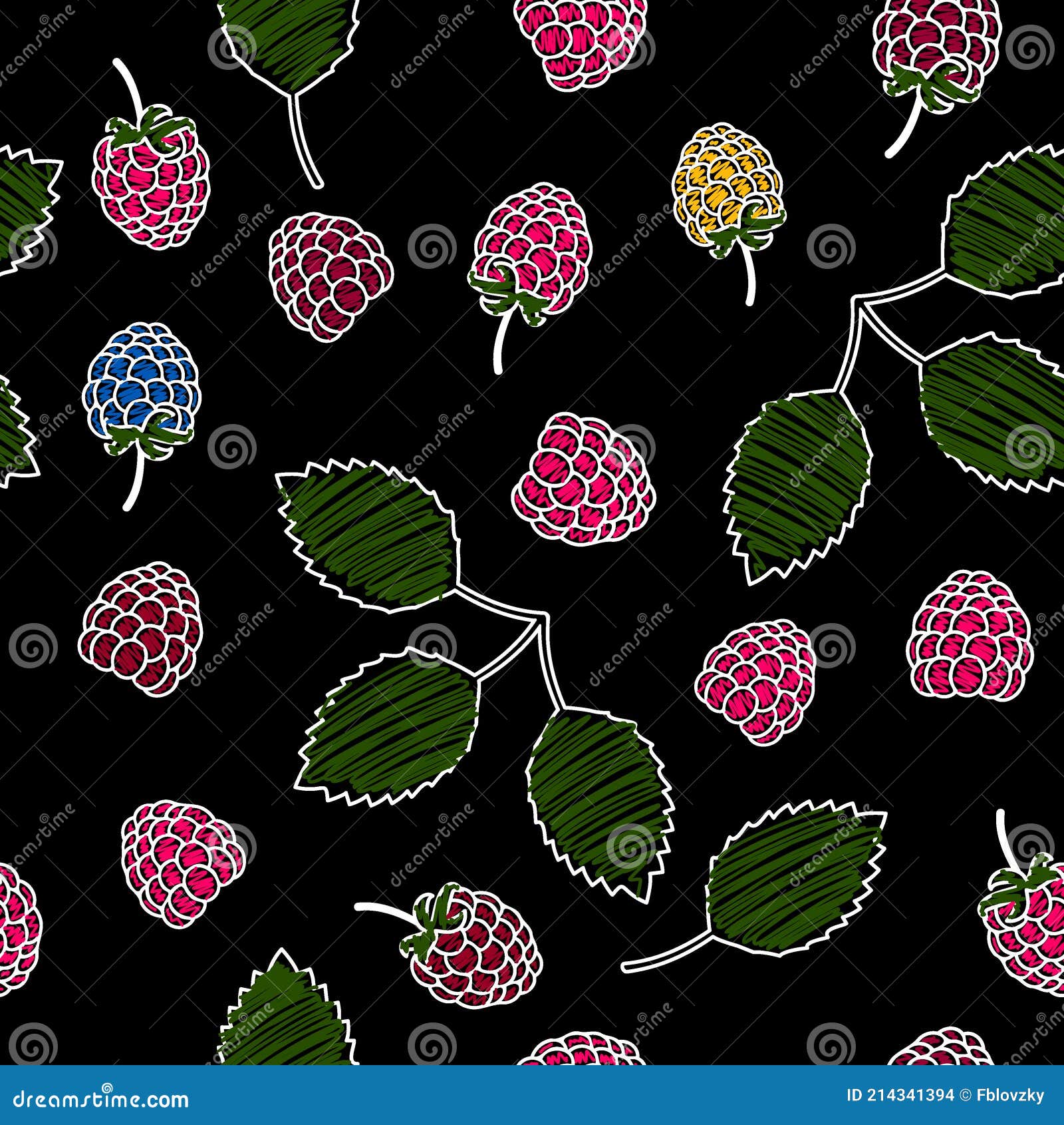 Raspberries on a Black Background Stock Vector - Illustration of food ...