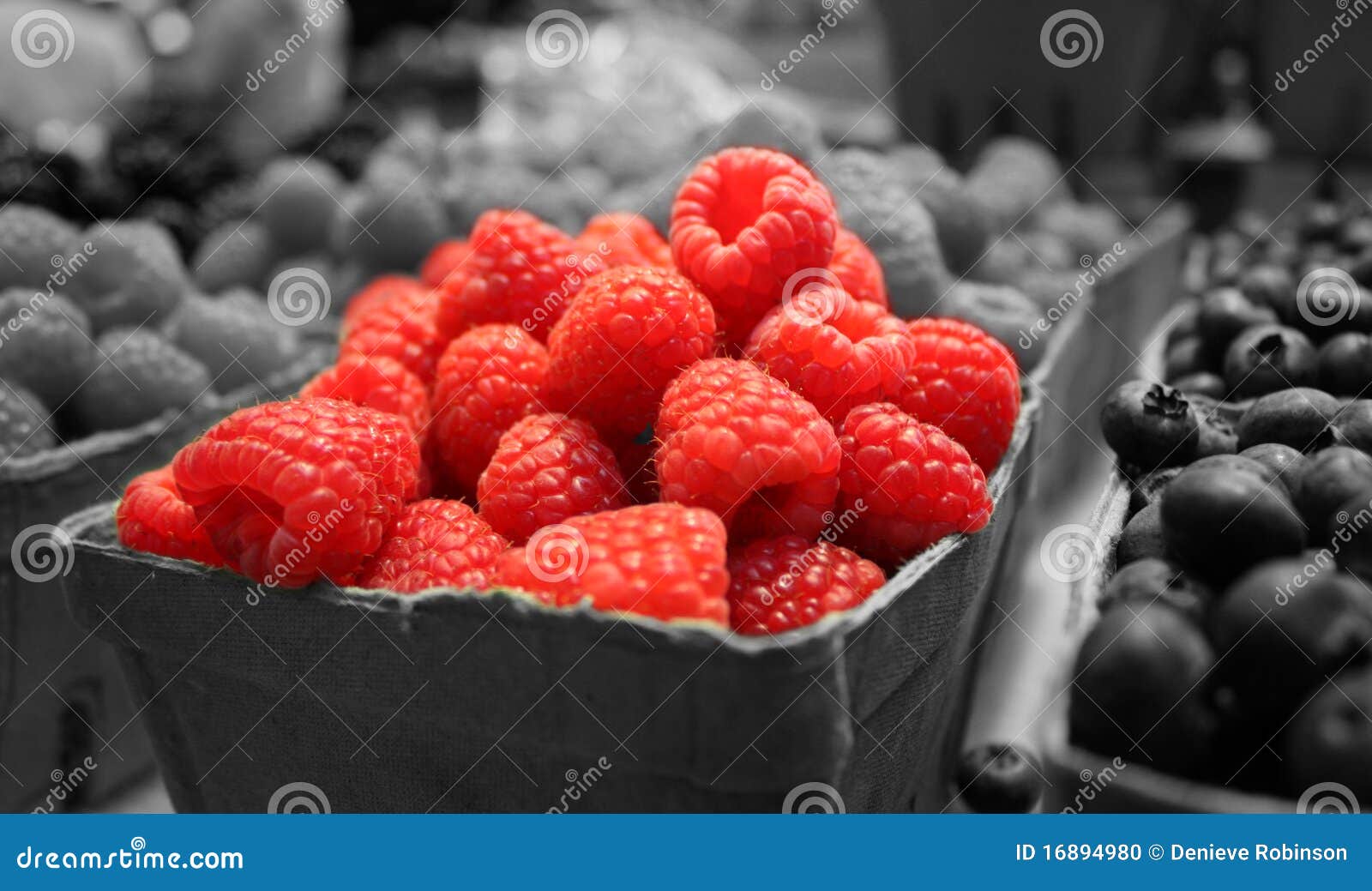 Raspberries on a Black and White Background Stock Photo - Image of ...